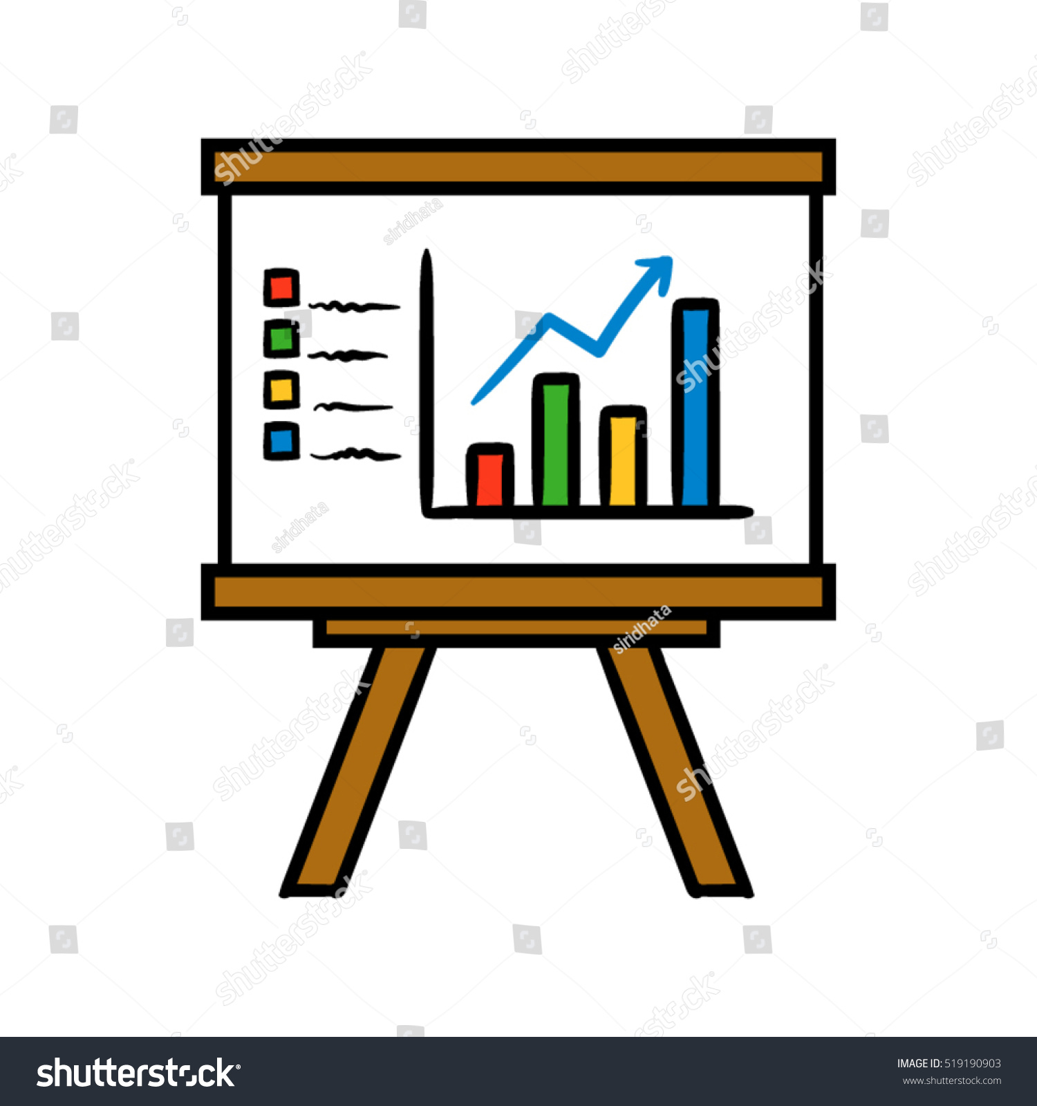 Cartoon Graph Chart Vector Illustration 스톡 벡터(로열티 프리) 519190903 ...