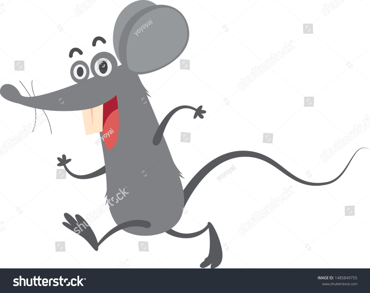 Cartoon Gray Rat Walking Vector: vector de stock (libre de regalías ...