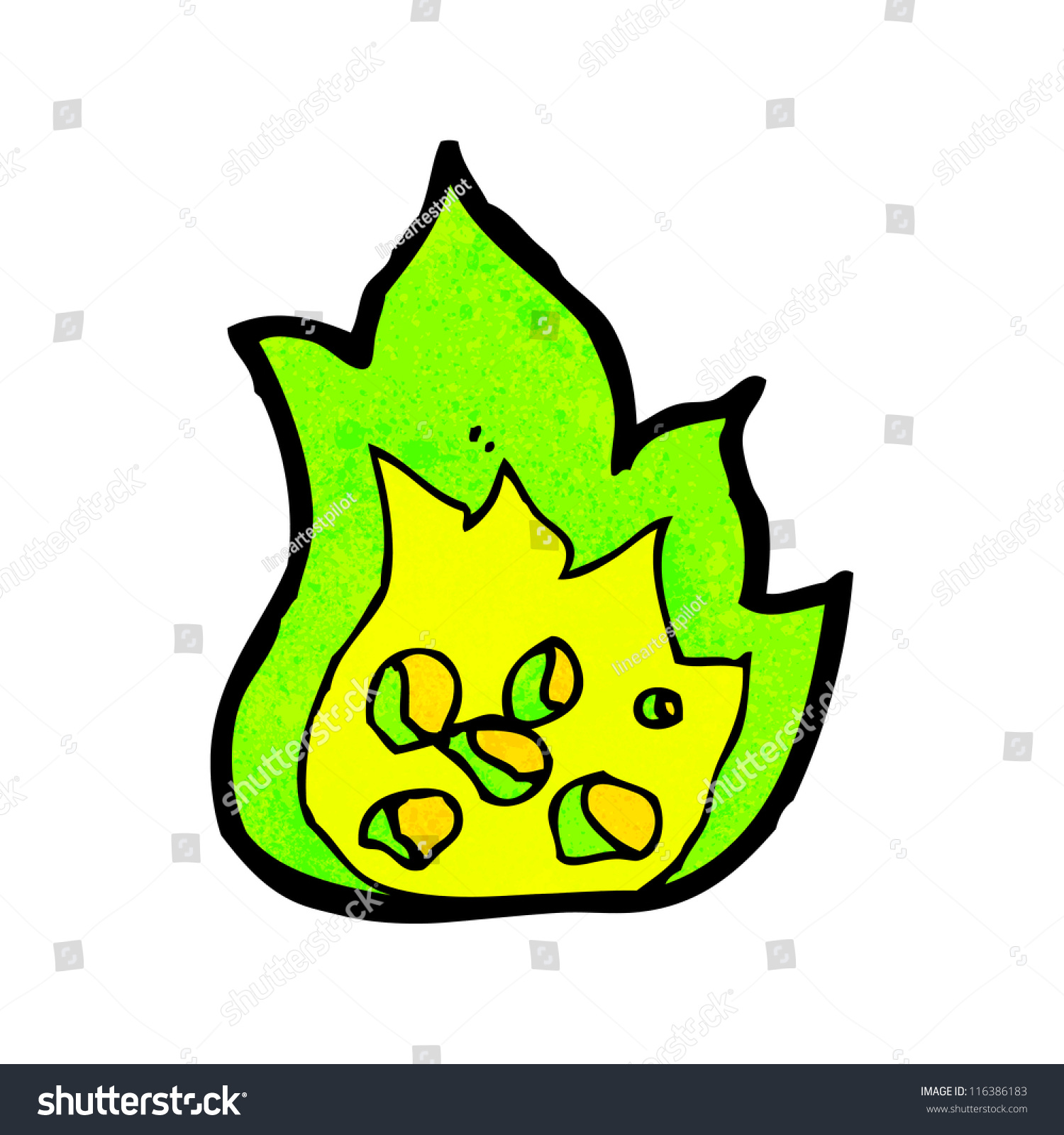 Cartoon Green Fire Stock Vector (Royalty Free) 116386183
