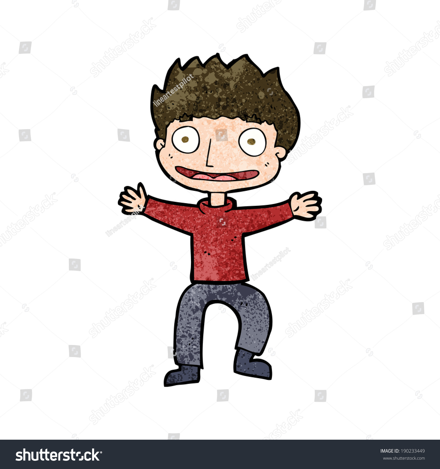 Cartoon Grinning Boy Stock Vector (Royalty Free) 190233449