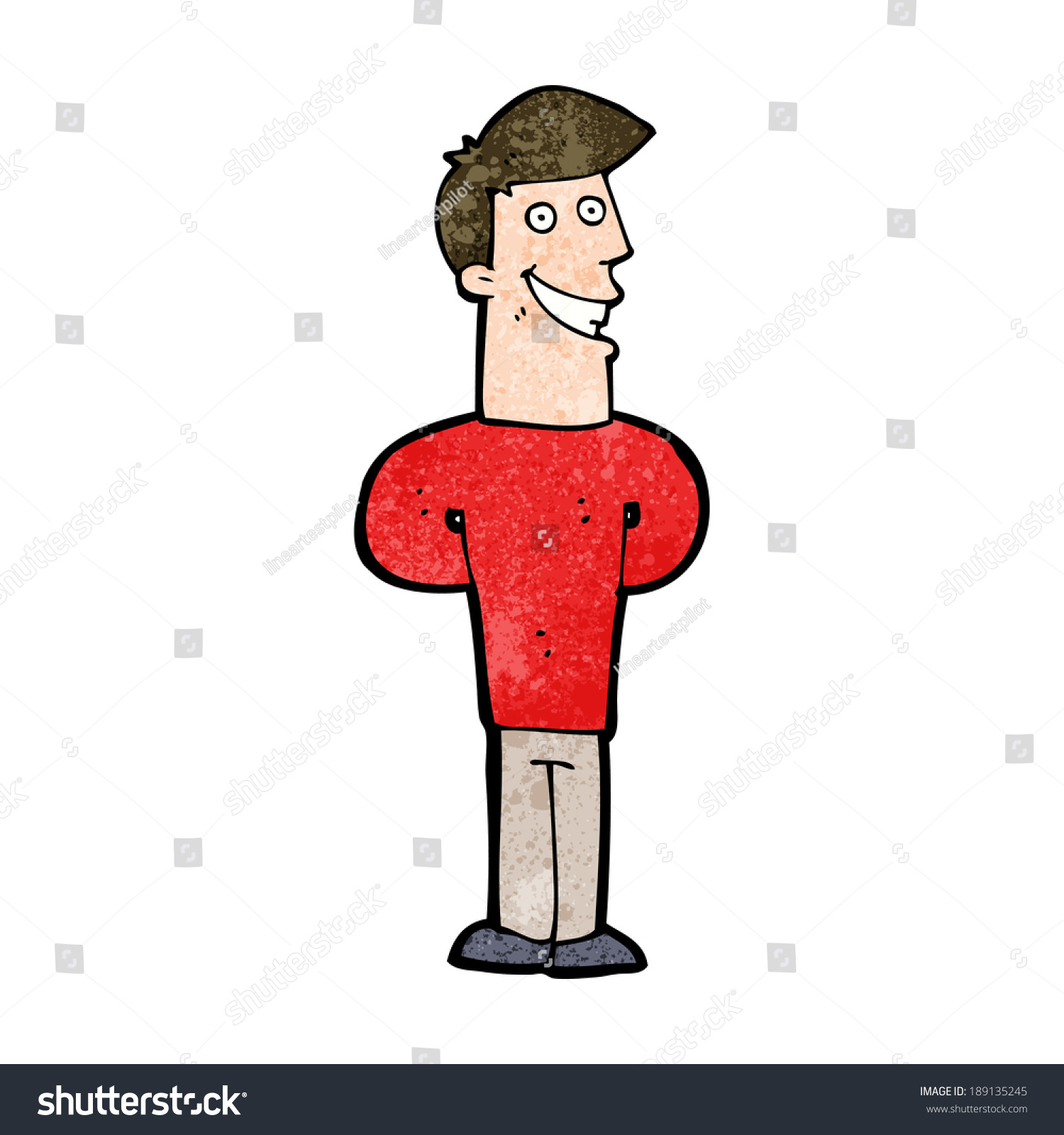 Cartoon Grinning Man Stock Vector (Royalty Free) 189135245 | Shutterstock