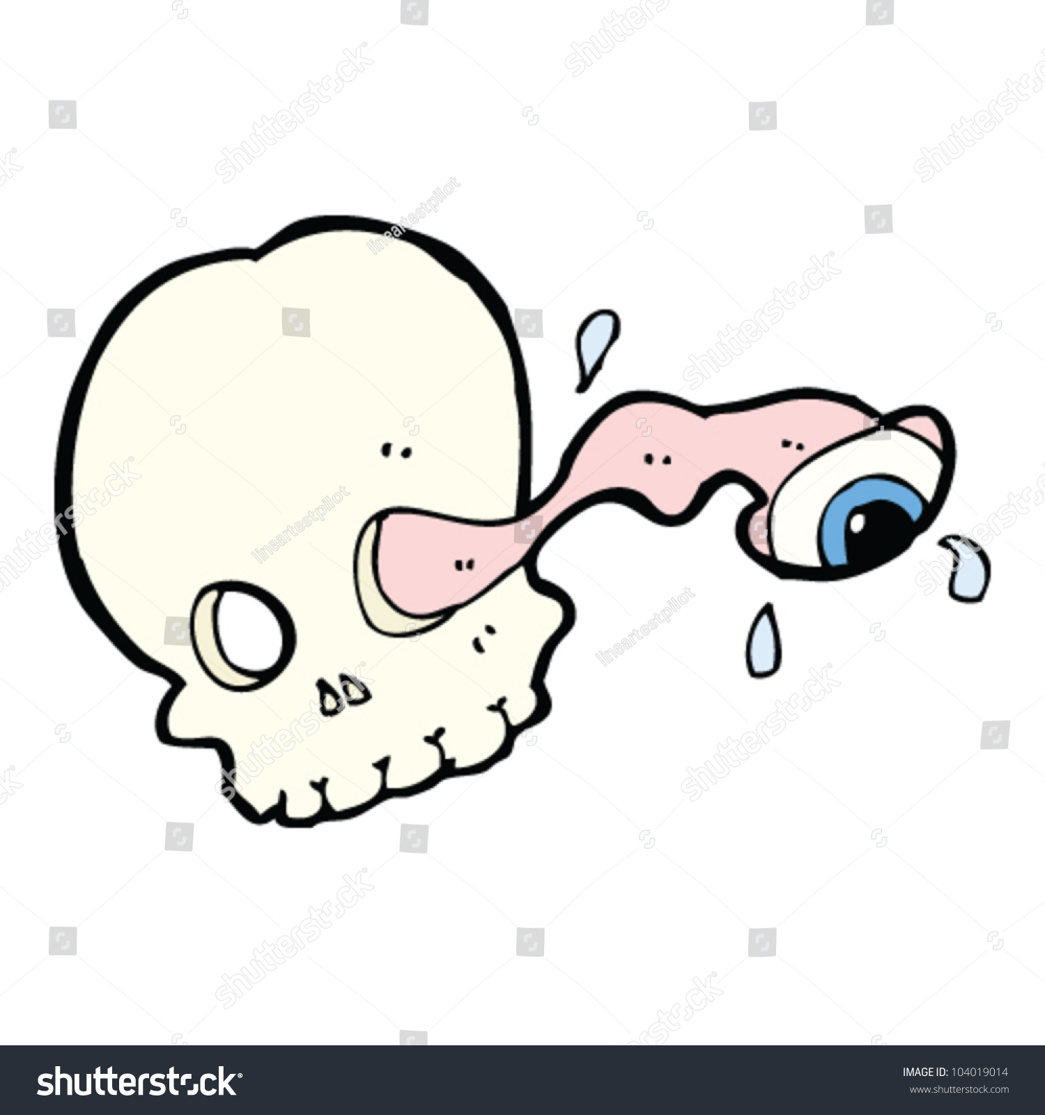 Cartoon Gross Skull Stock Vector (Royalty Free) 104019014
