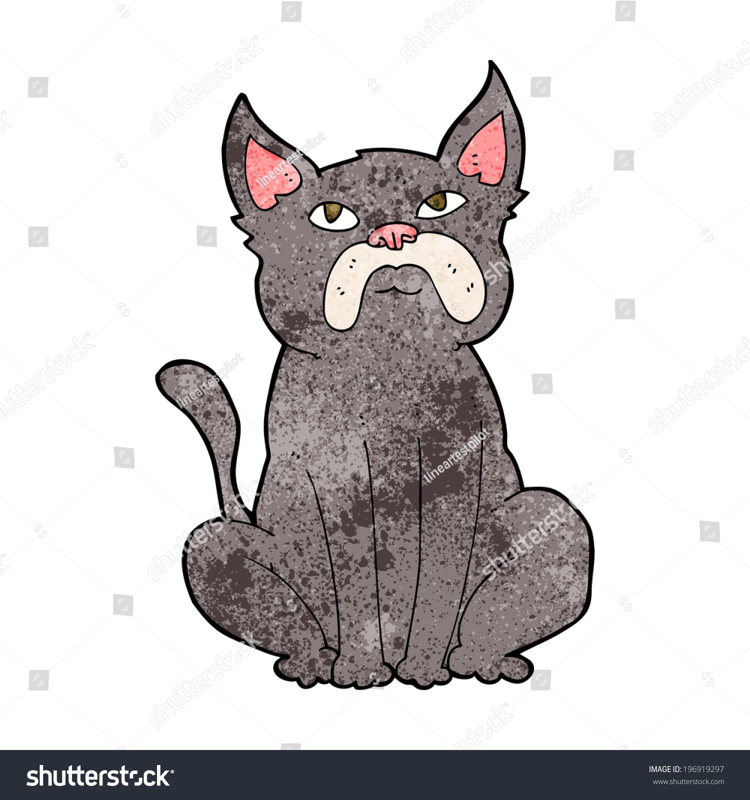 Cartoon Grumpy Little Dog Stock Vector (Royalty Free) 196919297 ...
