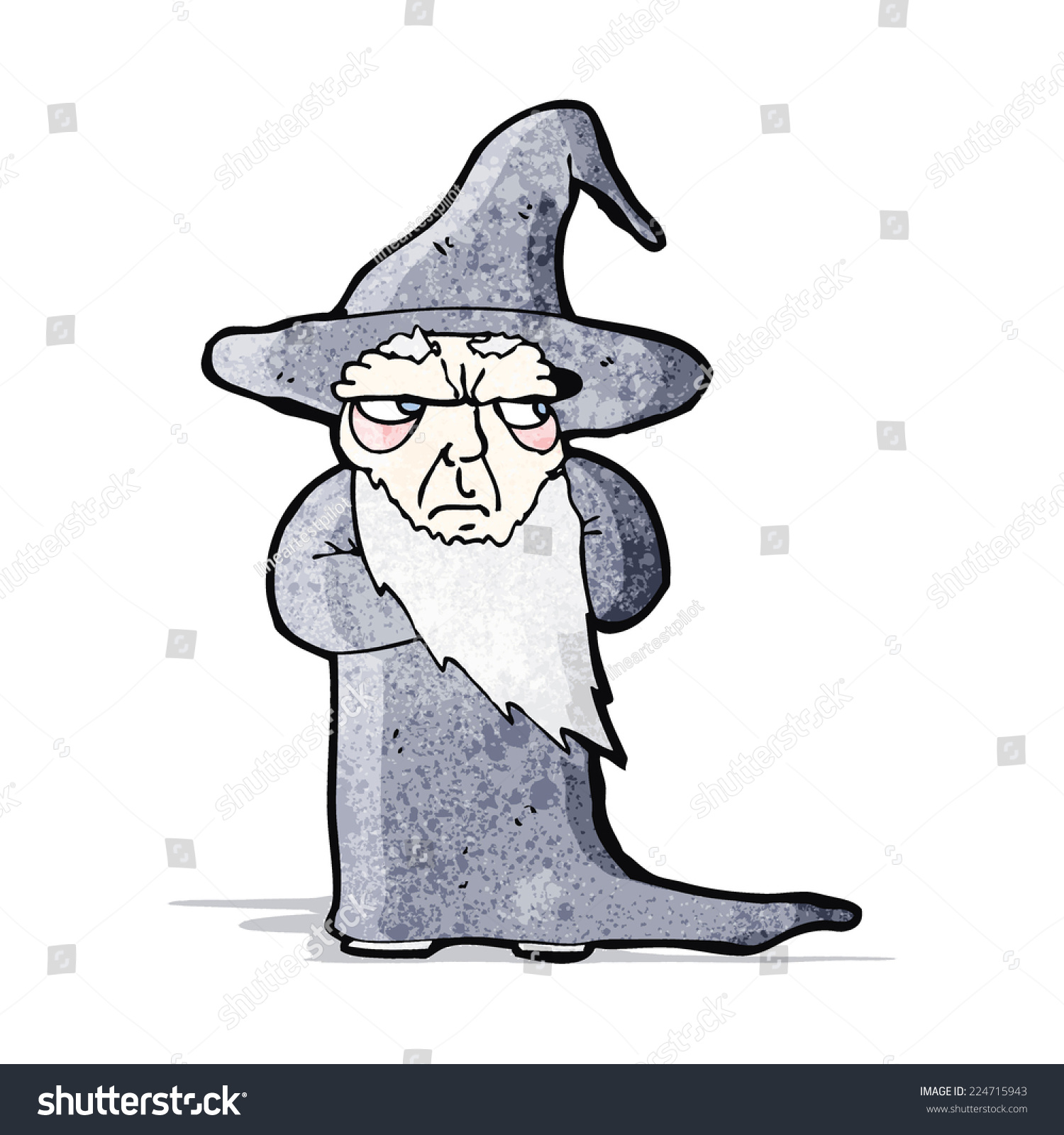 Cartoon Grumpy Old Wizard Stock Vector (Royalty Free) 224715943