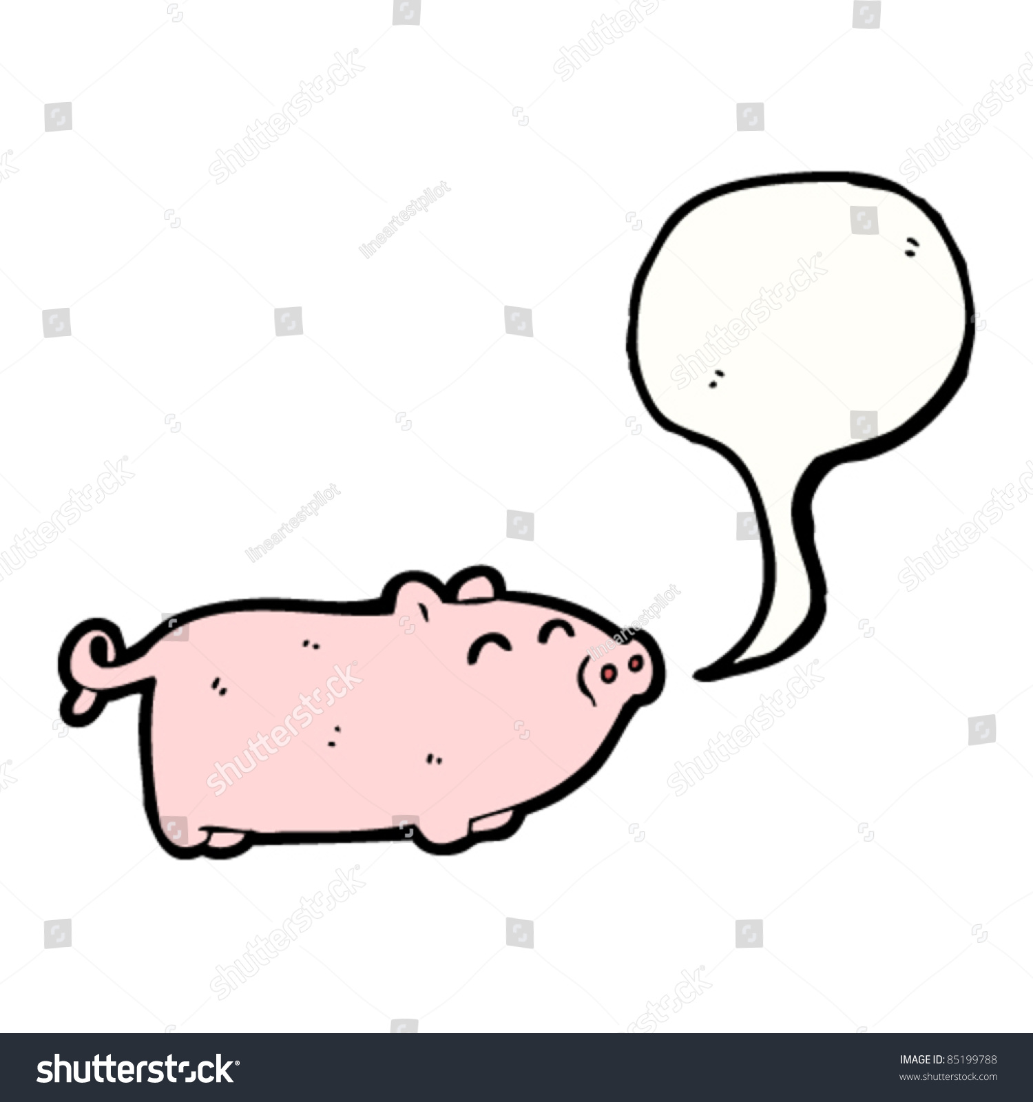 Cartoon Grunting Pig Stock Vector (Royalty Free) 85199788