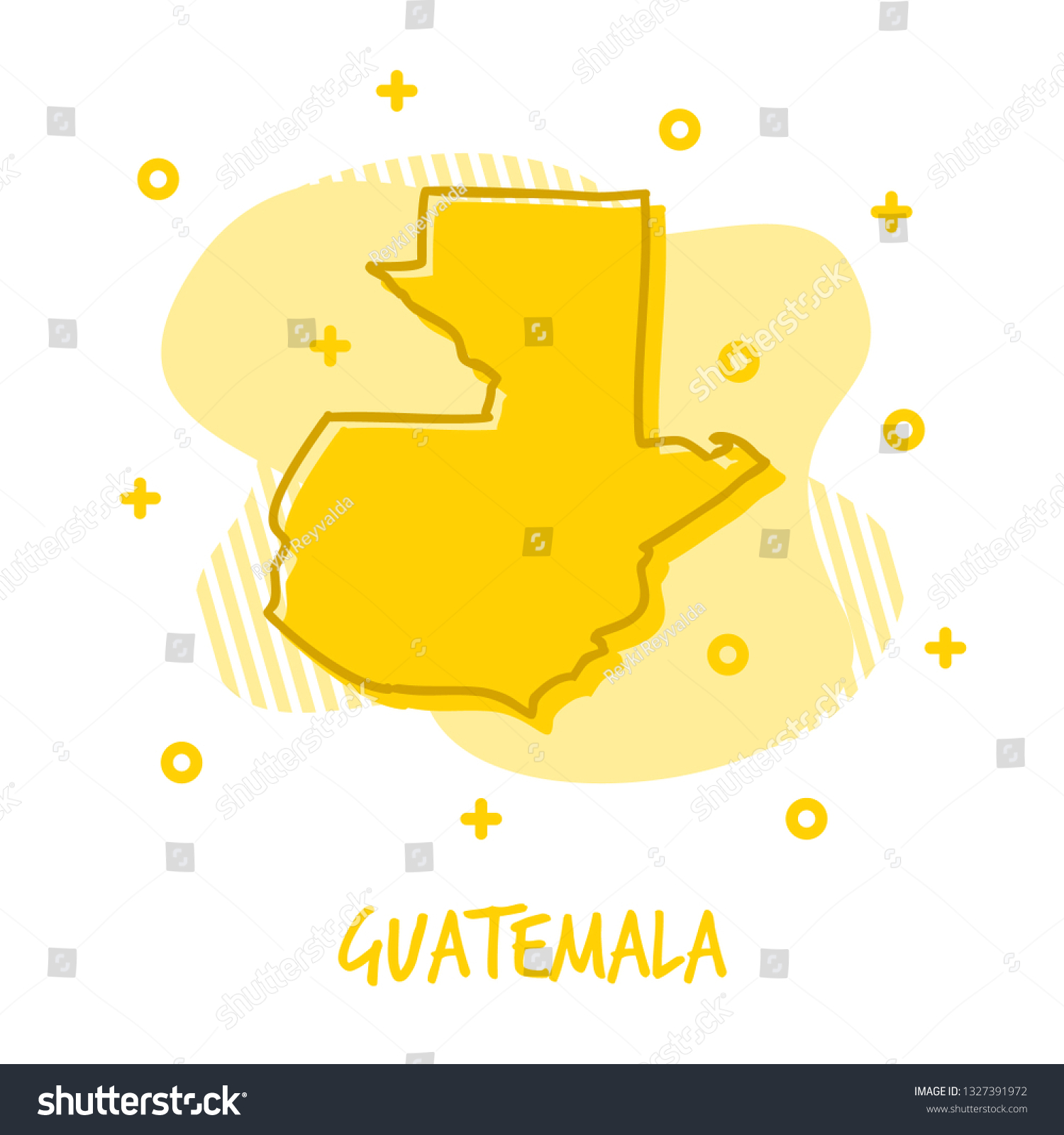 Cartoon Guatemala Map Stock Vector (Royalty Free) 1327391972