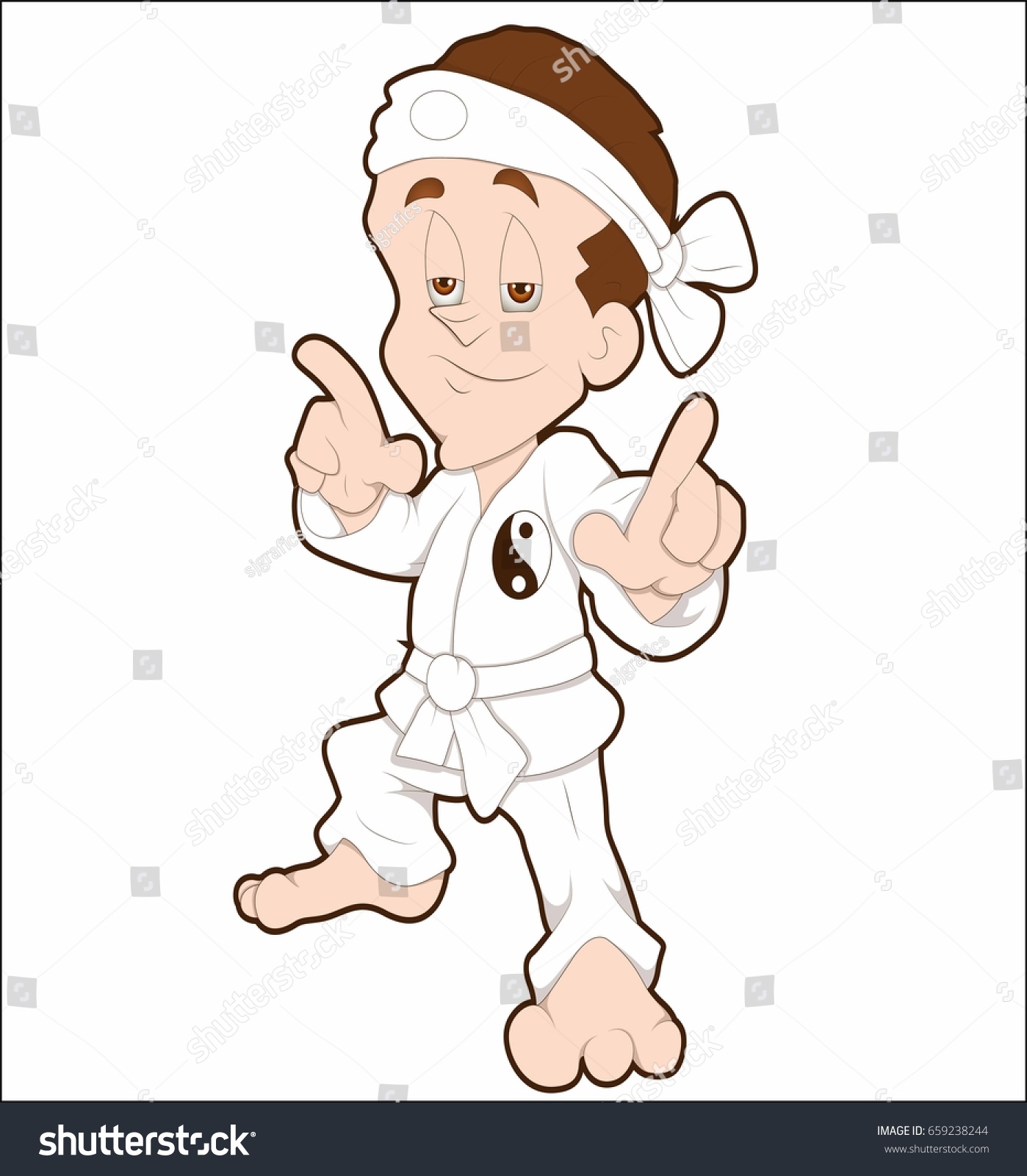 Cartoon Guy Karate Stock Vector (Royalty Free) 659238244