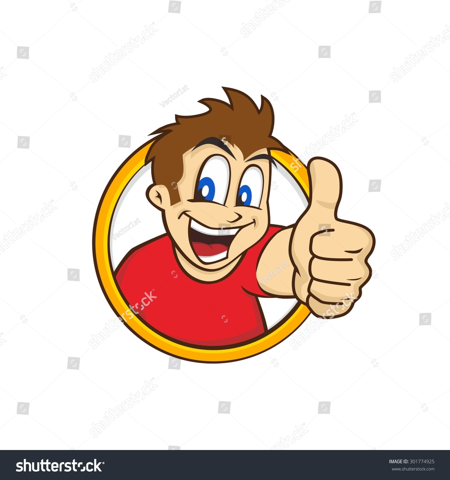 Cartoon Guy Thumbs Stock Vector (Royalty Free) 301774925