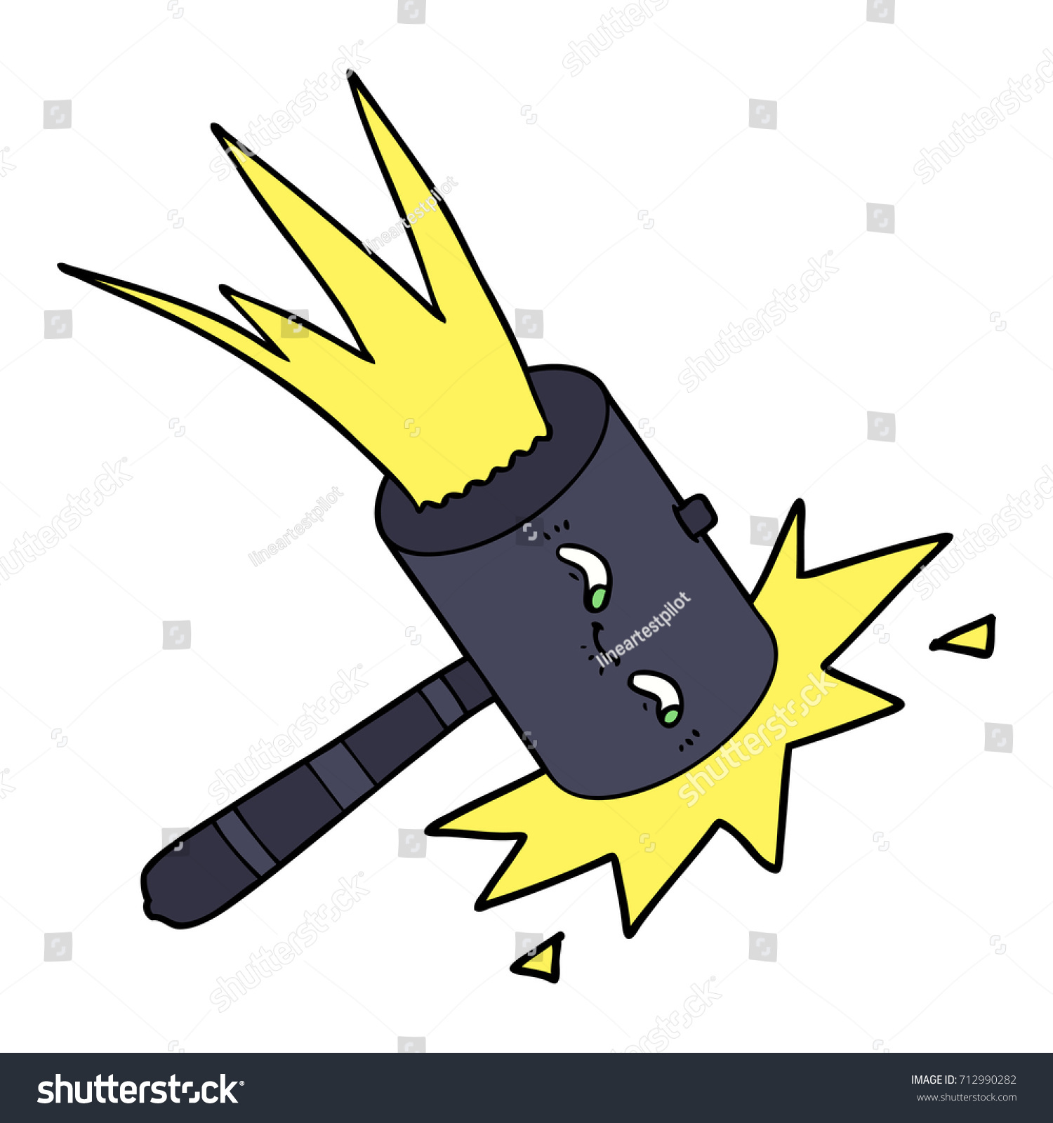 Cartoon Hammer Banging Stock Vector (Royalty Free) 712990282 | Shutterstock