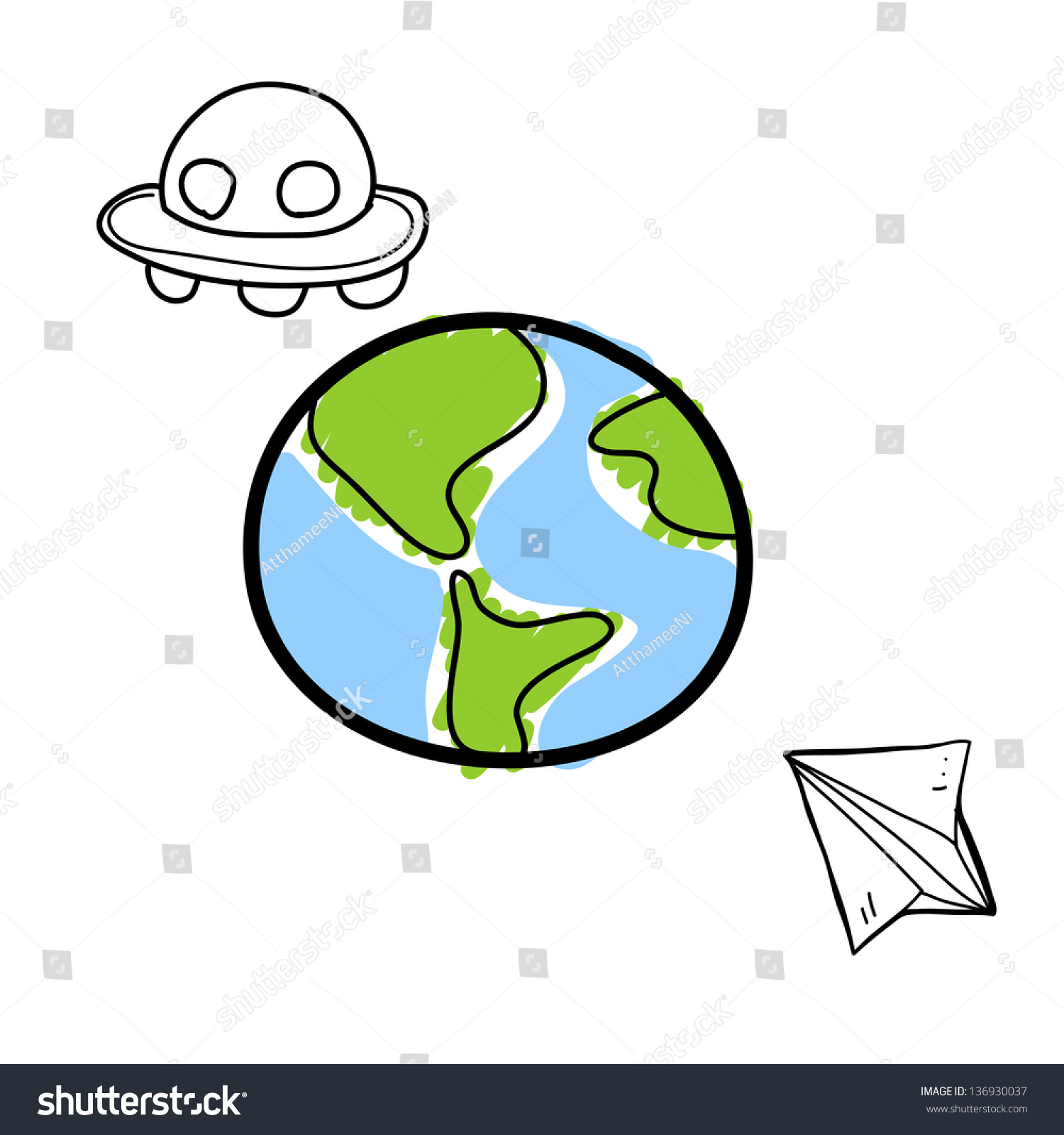 Cartoon Hand Drawing Imagination Creativity Stock Vector (Royalty Free ...