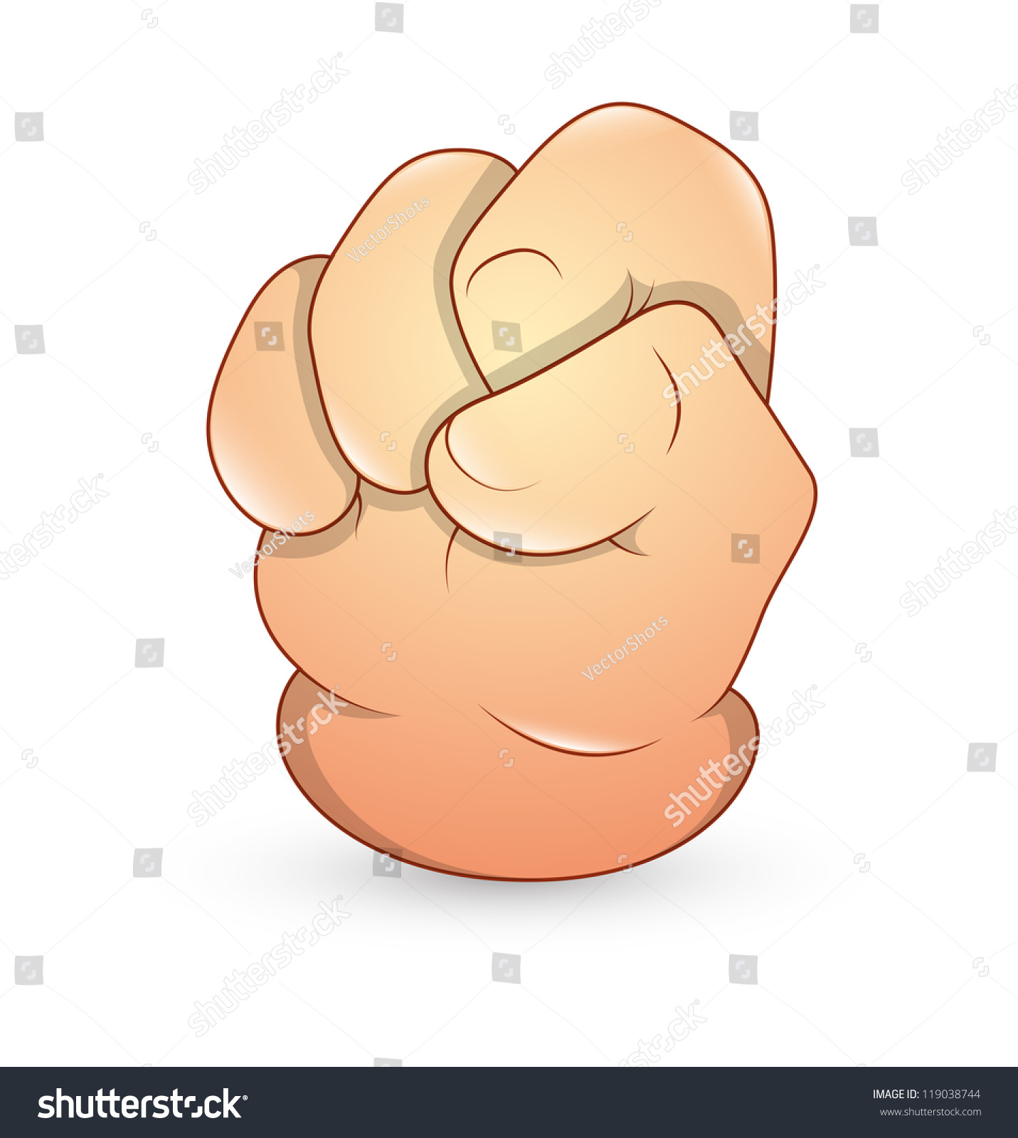 Cartoon Hand Punch Vector Illustration Stock Vector (Royalty Free ...