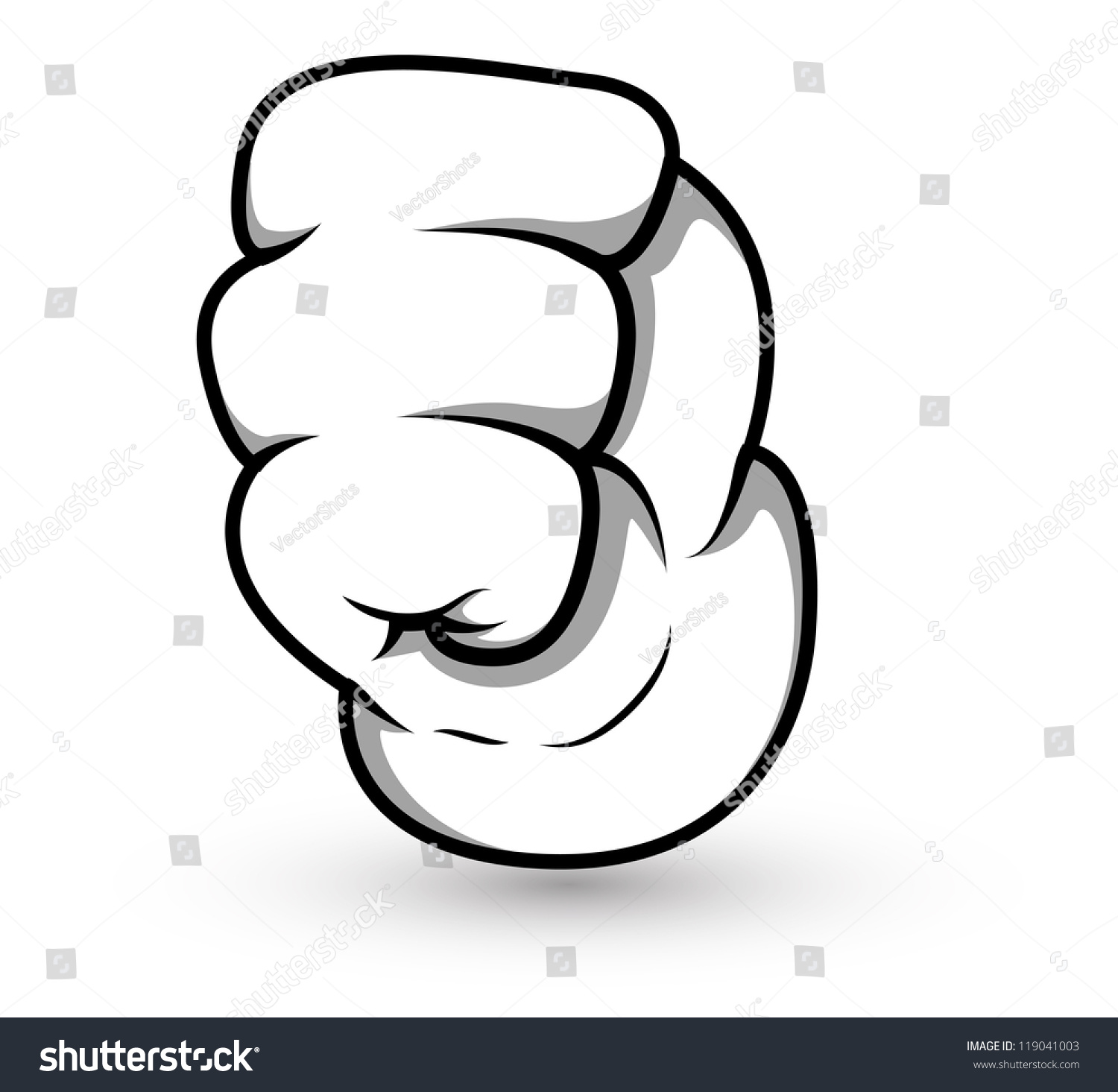 Cartoon Hand Punch Vector Illustration Stock Vector (Royalty Free ...