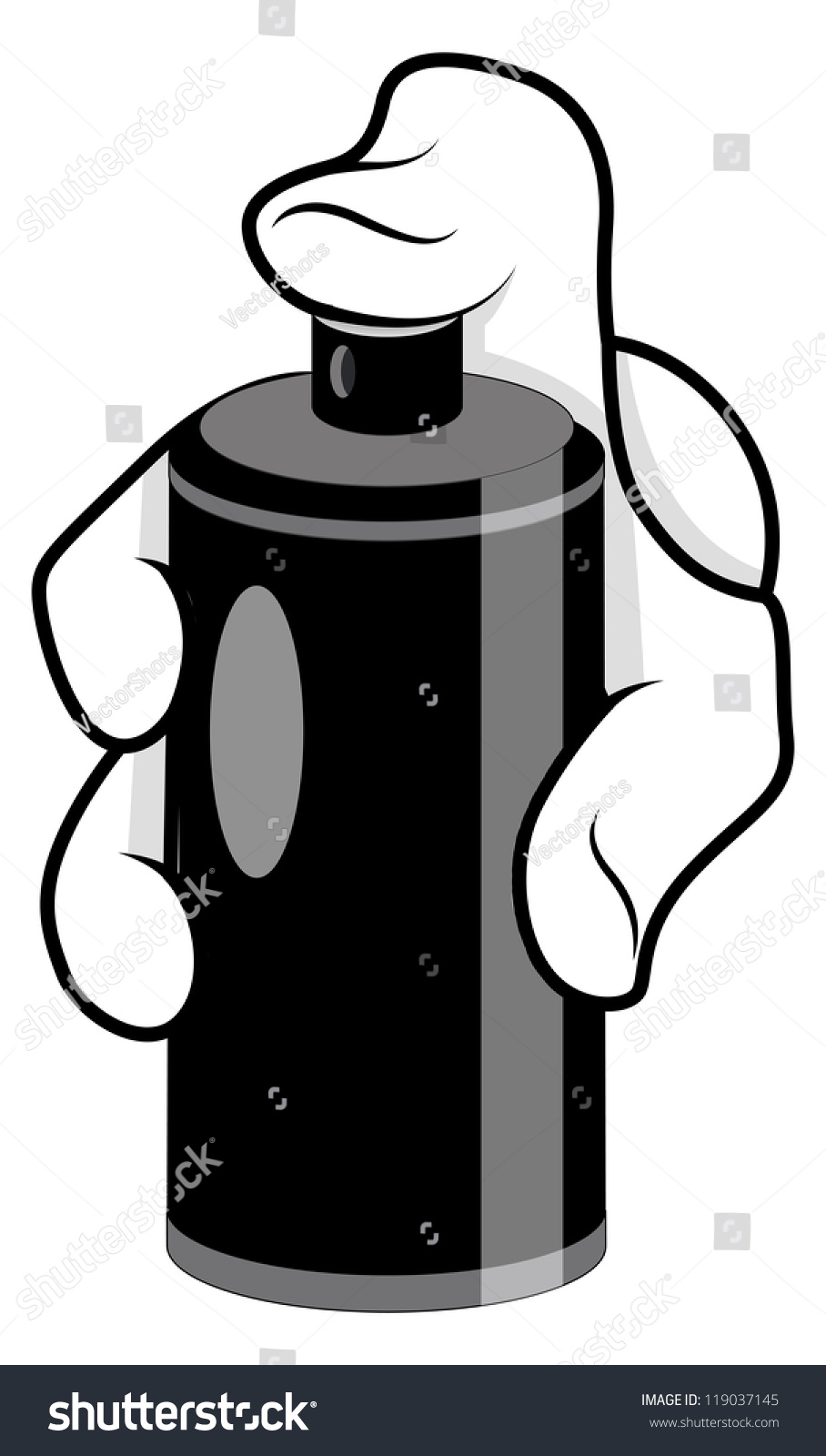 Cartoon Hand Spray Vector Illustration Stock Vector (Royalty Free ...