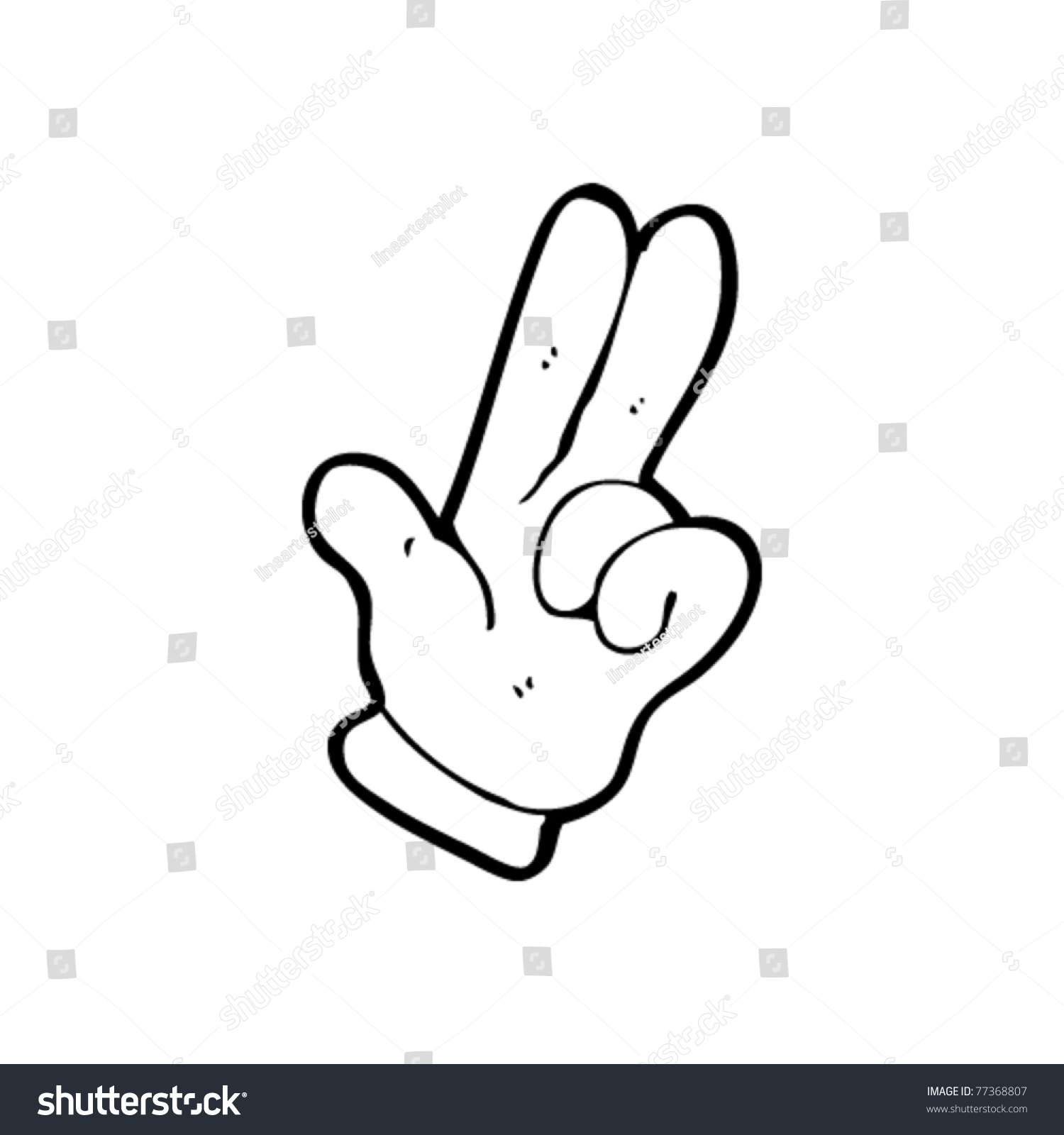 Cartoon Hand Two Finger Vector Illustration Stock