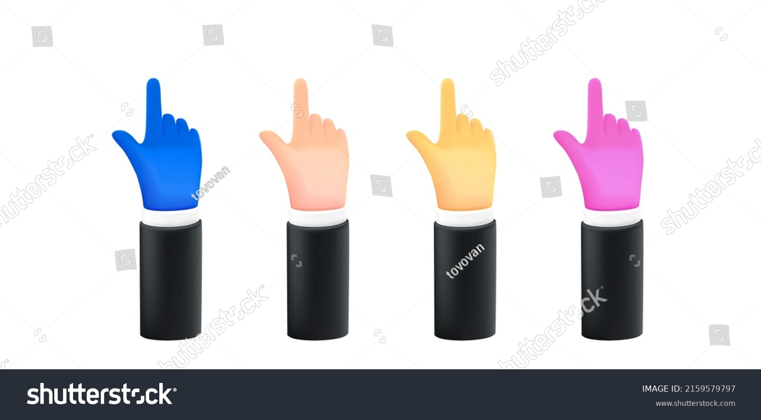 Cartoon Hands Pointing Gesture 3d Vector Stock Vector (Royalty Free ...