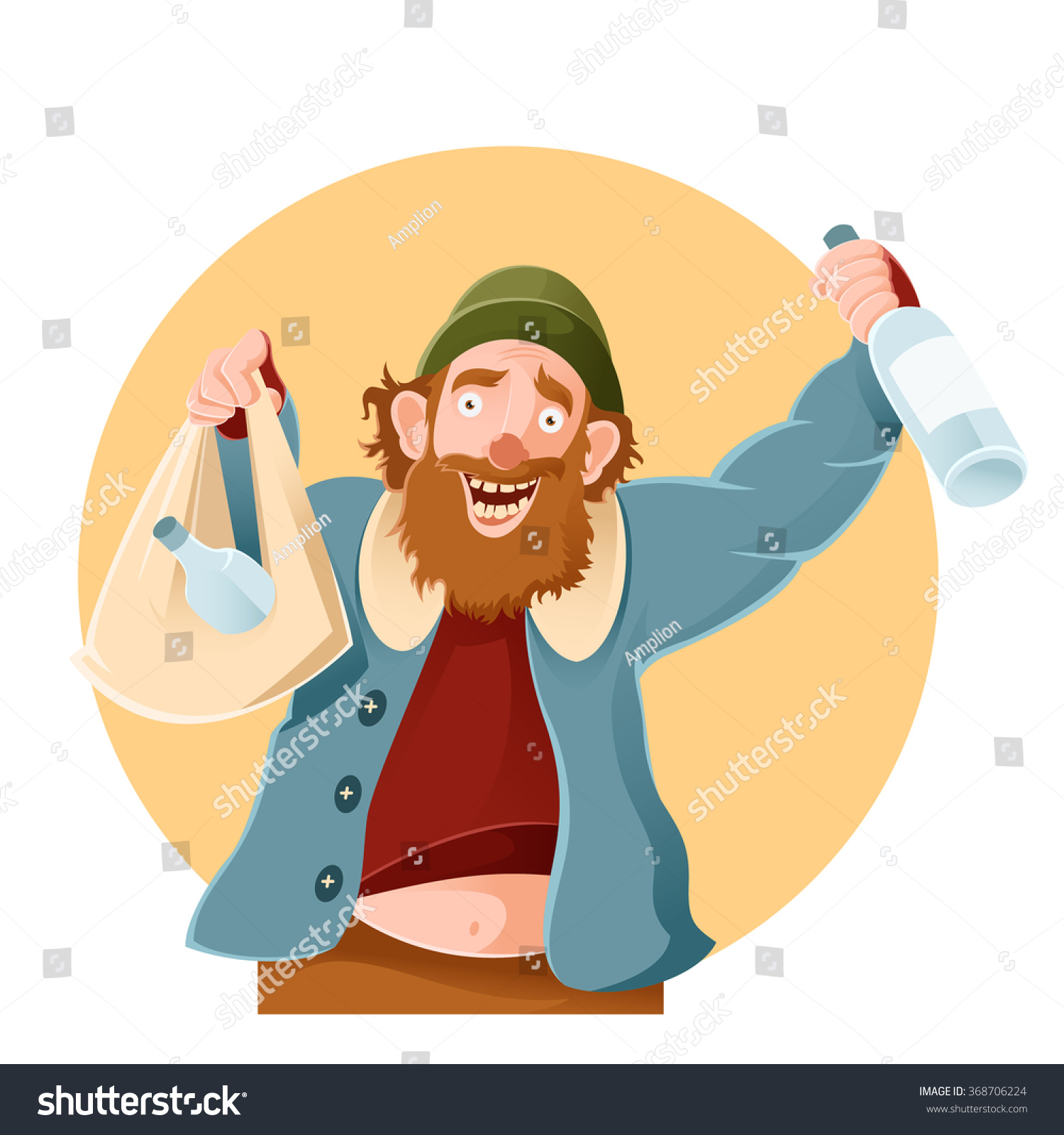 Cartoon Happy Bum Stock Vector (Royalty Free) 368706224