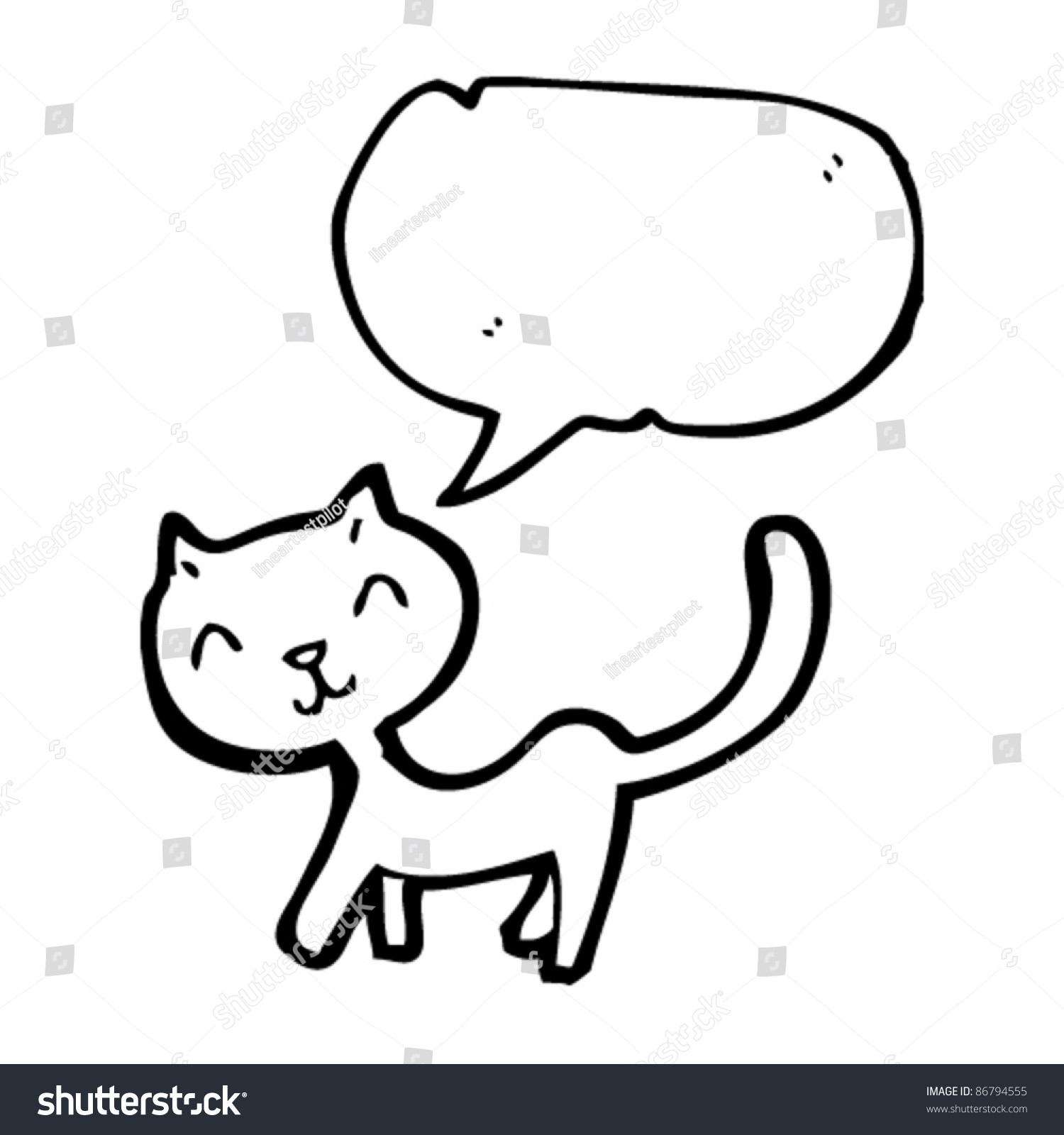 Cartoon Happy Cat Talking Stock Vector (Royalty Free) 86794555