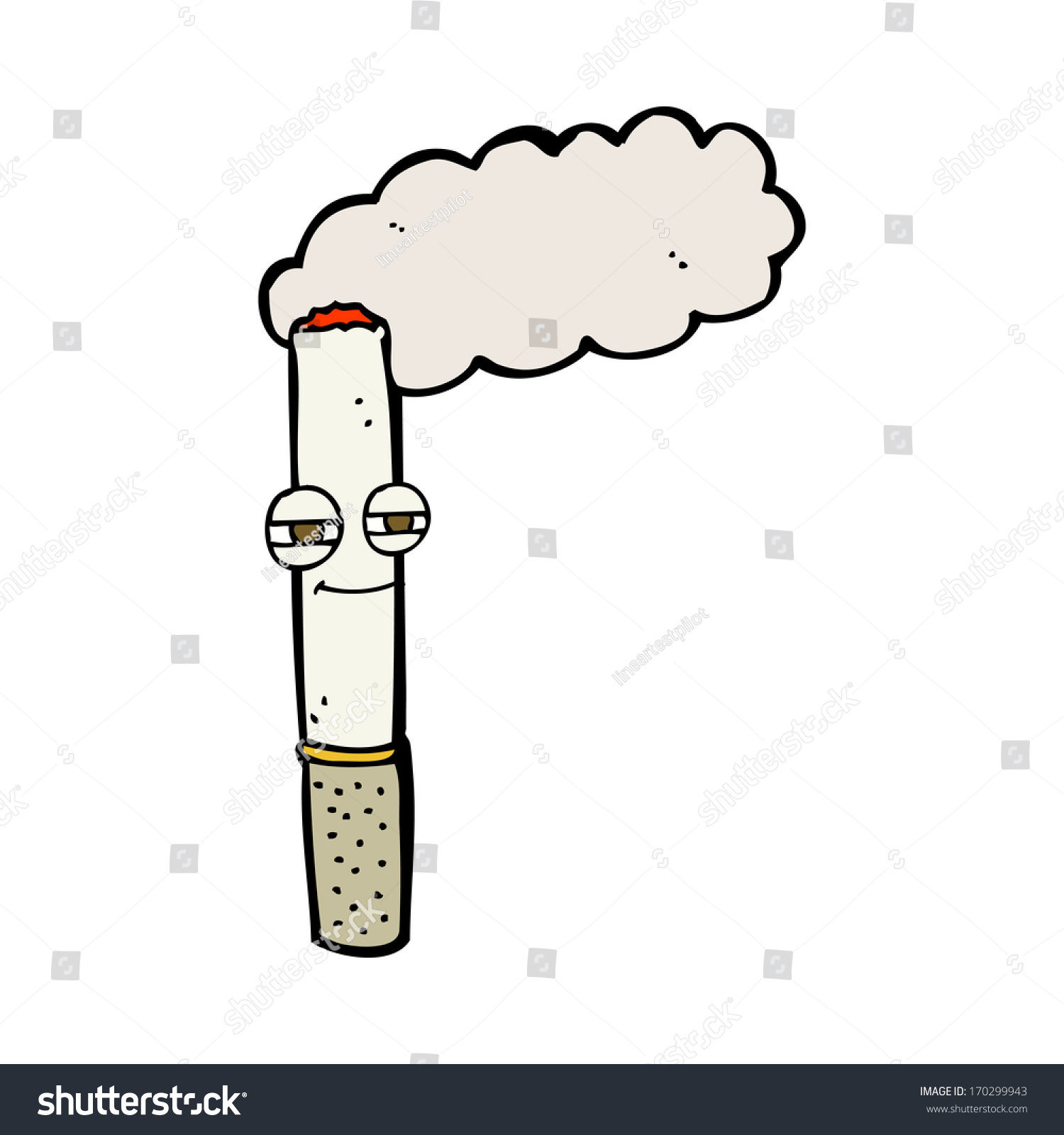 cigarrillo feliz de dibujos animados: vector de stock (libre de ...