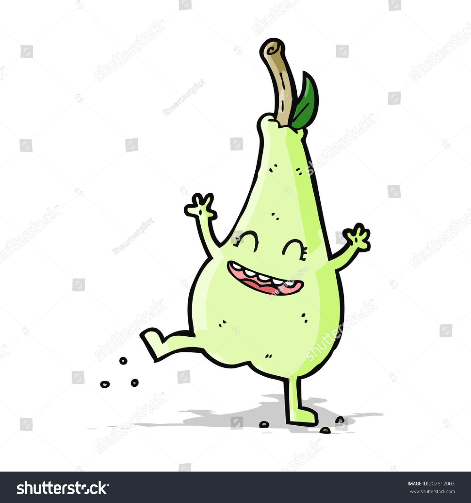 Cartoon Happy Dancing Pear Stock Vector (Royalty Free) 202612003