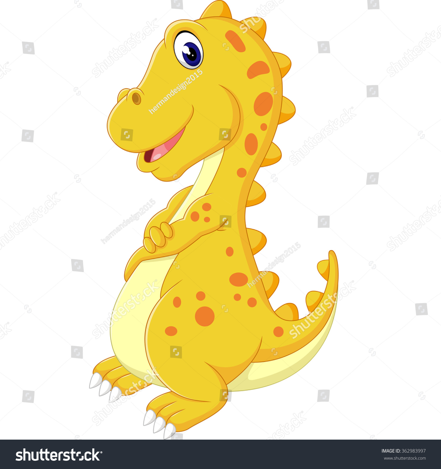 Cartoon Happy Dinosaur 스톡 벡터(로열티 프리) 362983997 | Shutterstock