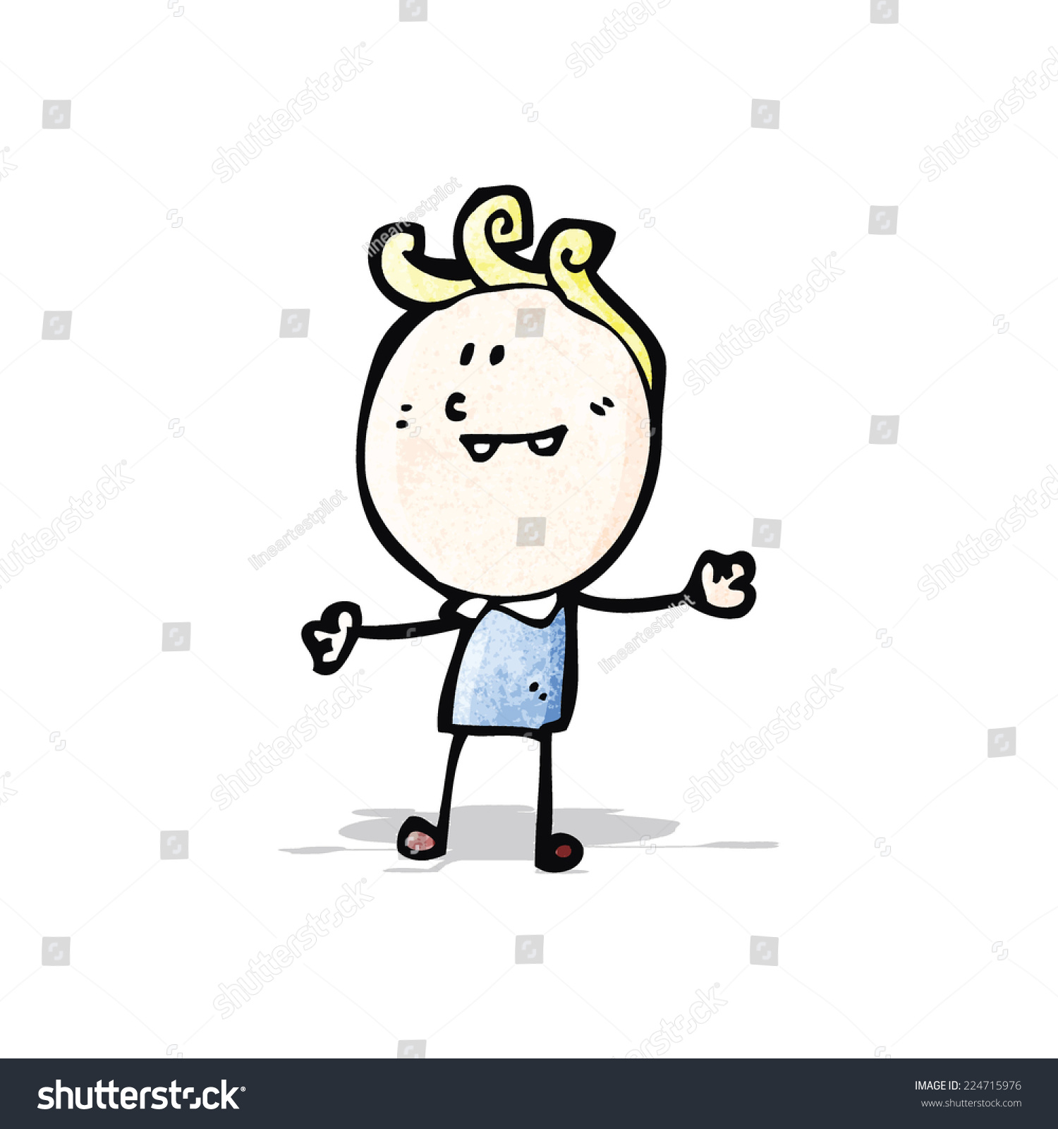 Cartoon Happy Doodle Man Stock Vector (Royalty Free) 224715976 ...