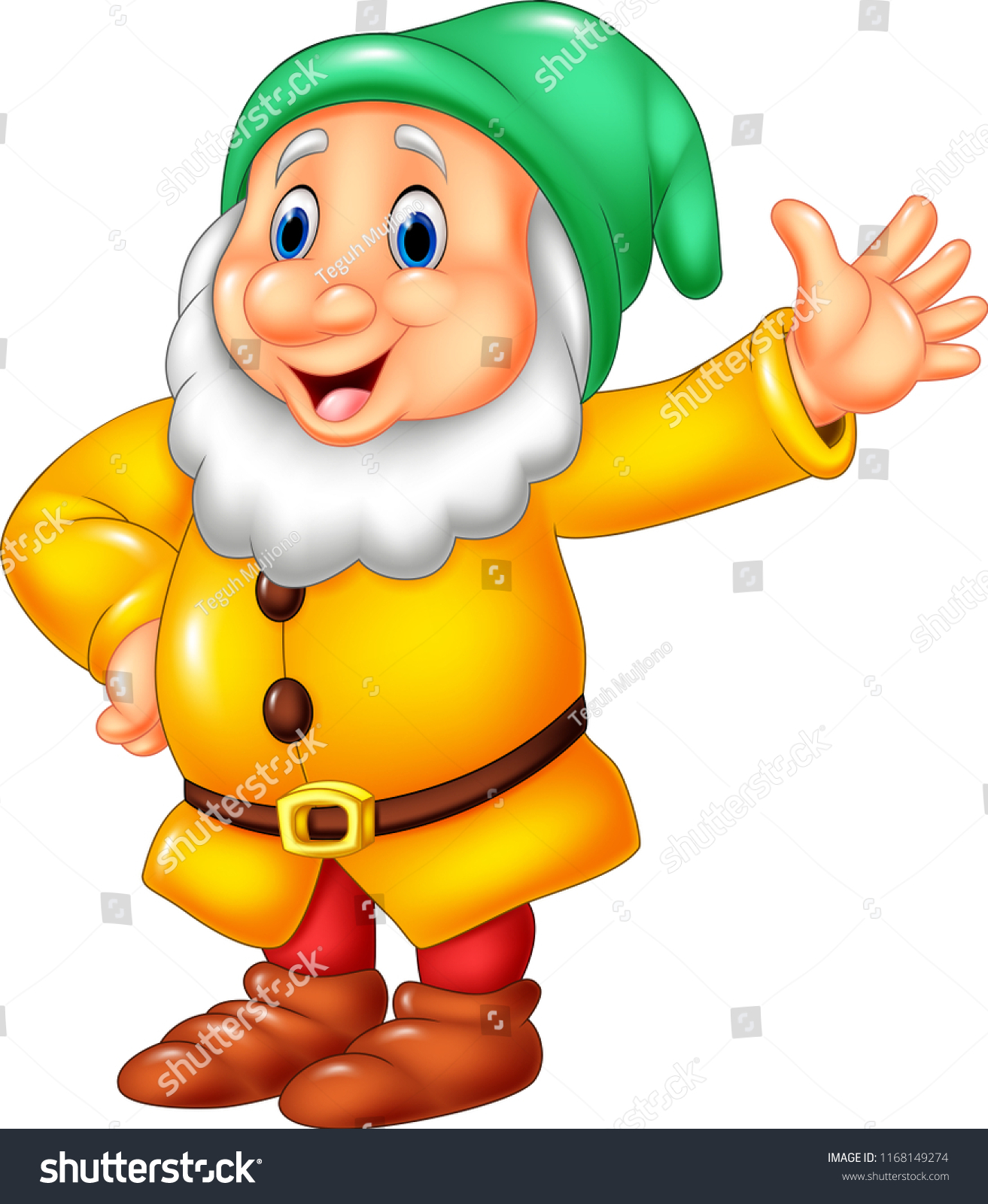 Cartoon Happy Dwarf: vector de stock (libre de regalías) 1168149274 ...