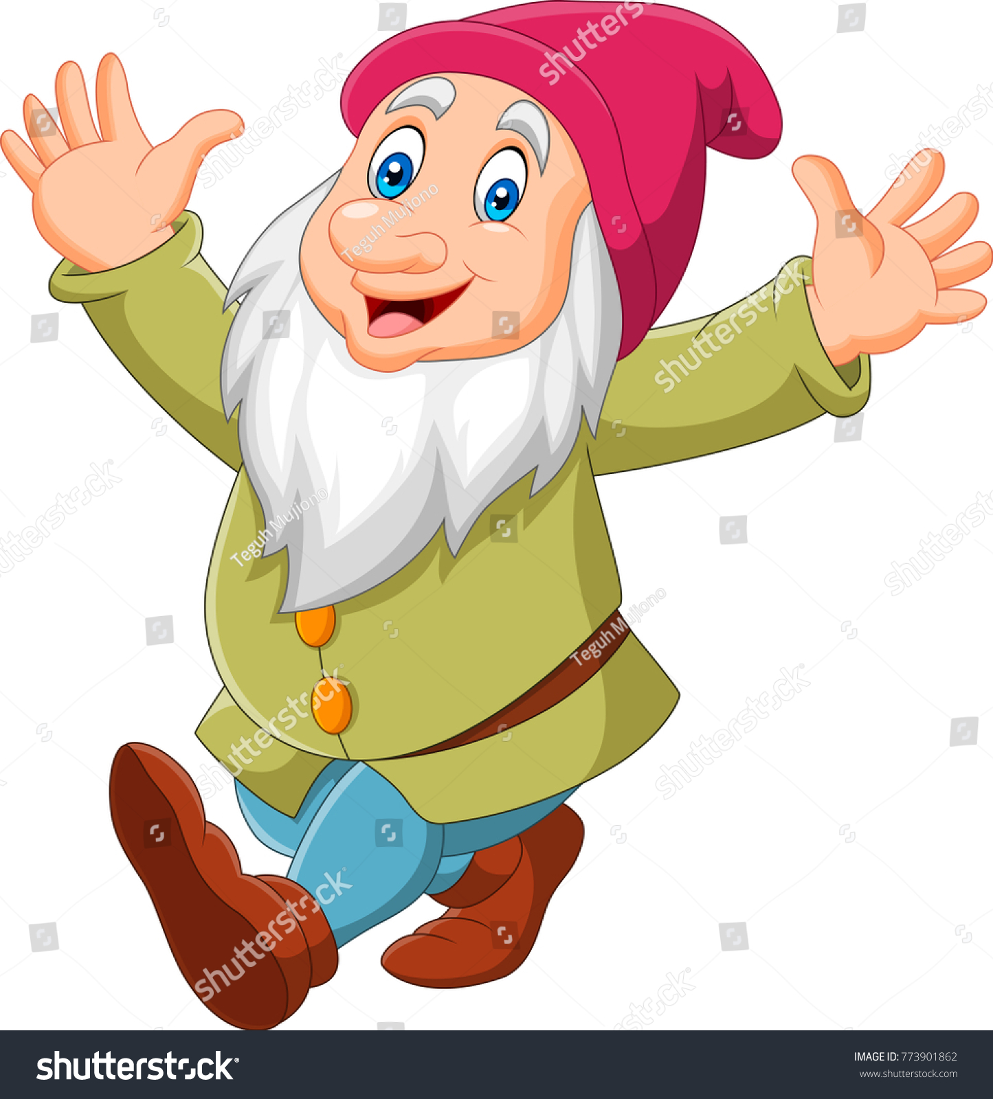 Enano feliz de caricatura: vector de stock (libre de regalías) 773901862