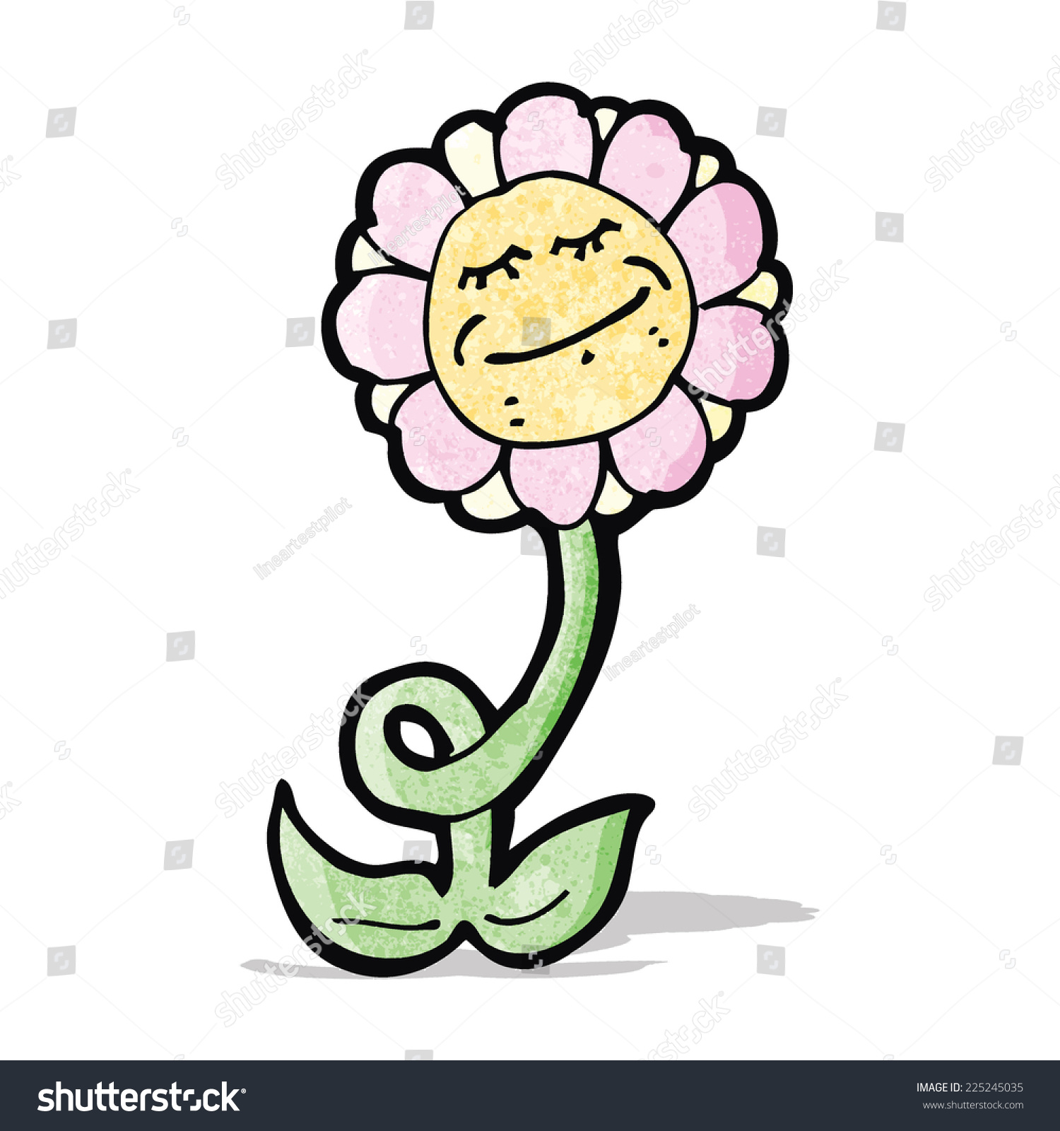 Cartoon Happy Flower Stock Vector (Royalty Free) 225245035 | Shutterstock