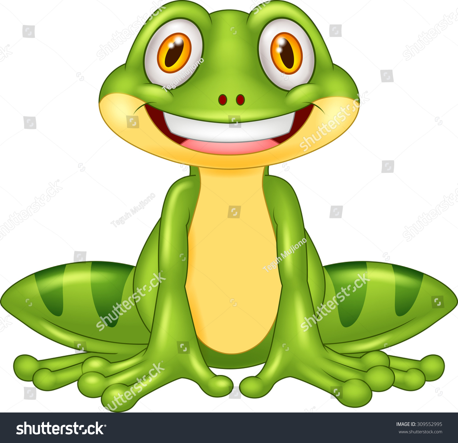 Cartoon Happy Frog Stock Vector (Royalty Free) 309552995