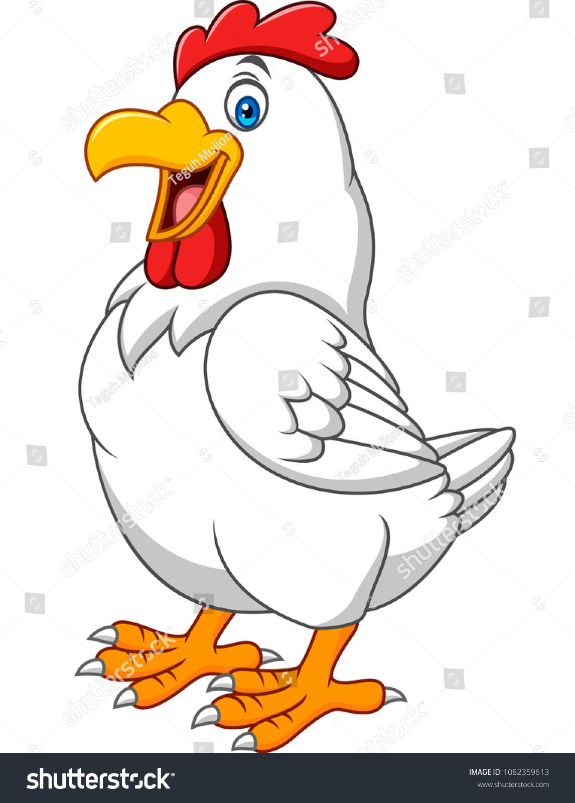 Cartoon Happy Hen Stock Vector (Royalty Free) 1082359613 | Shutterstock