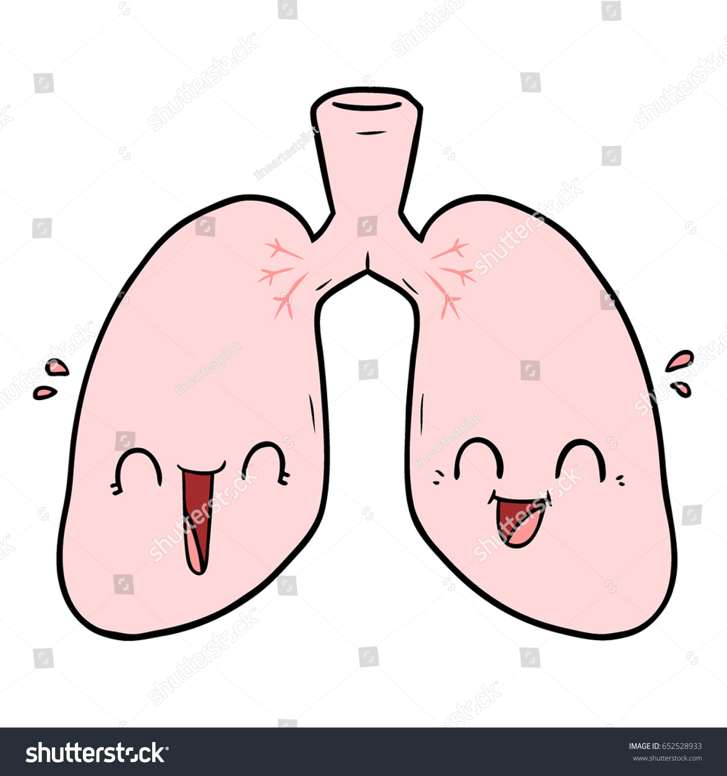 Cartoon Happy Lungs Stock Vector 652528933 - Shutterstock