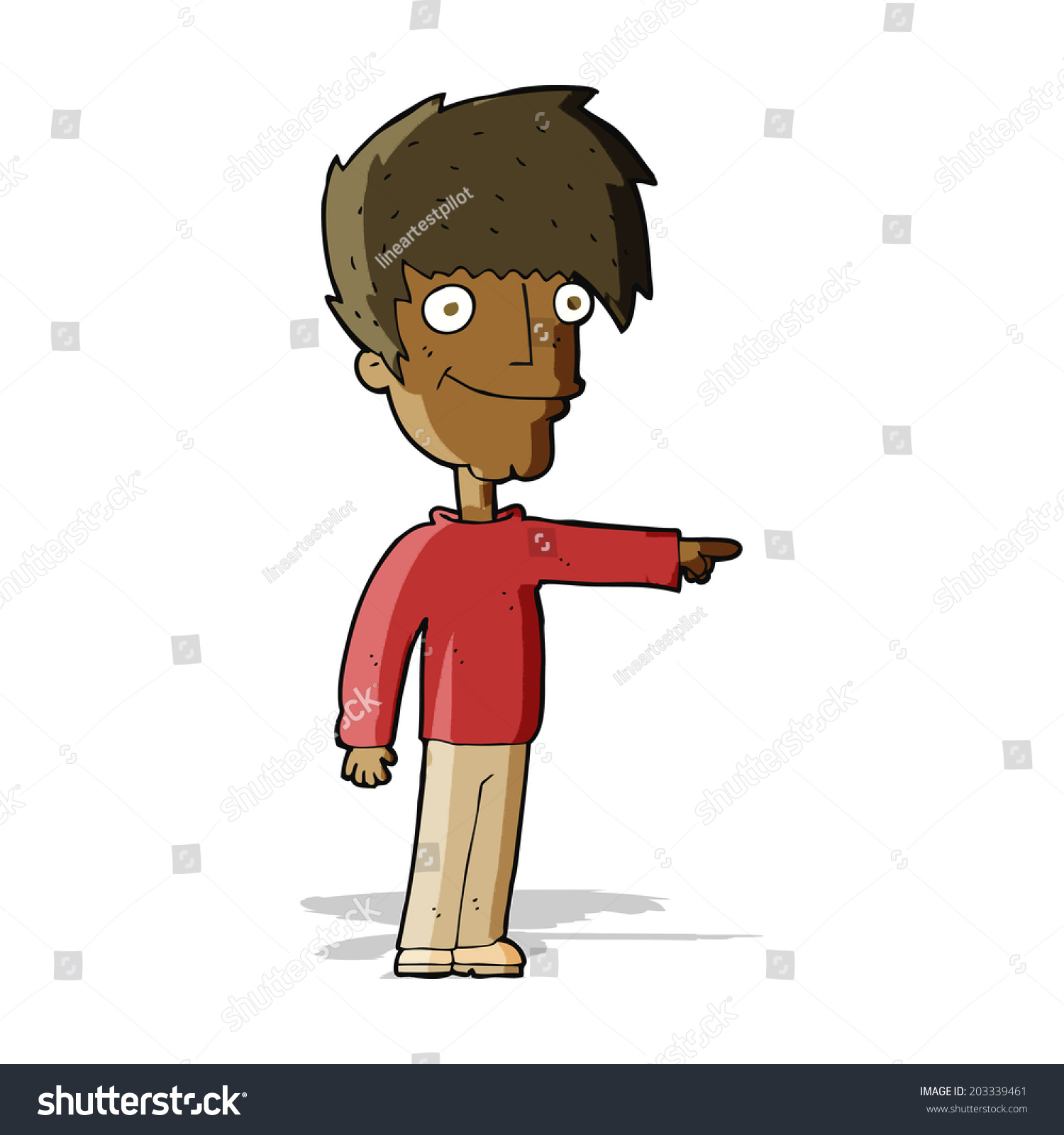 Cartoon Happy Man Pointing Stock Vector (Royalty Free) 203339461 ...