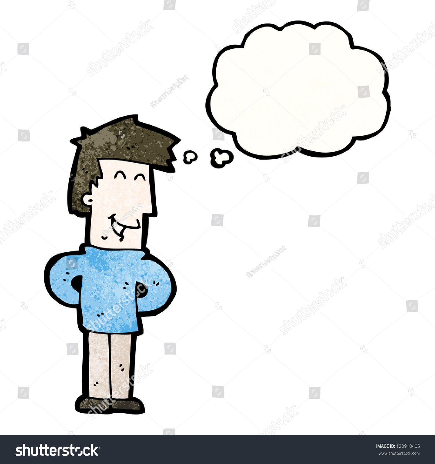 Cartoon Happy Man Thinking Stock Vector (Royalty Free) 120910405 ...