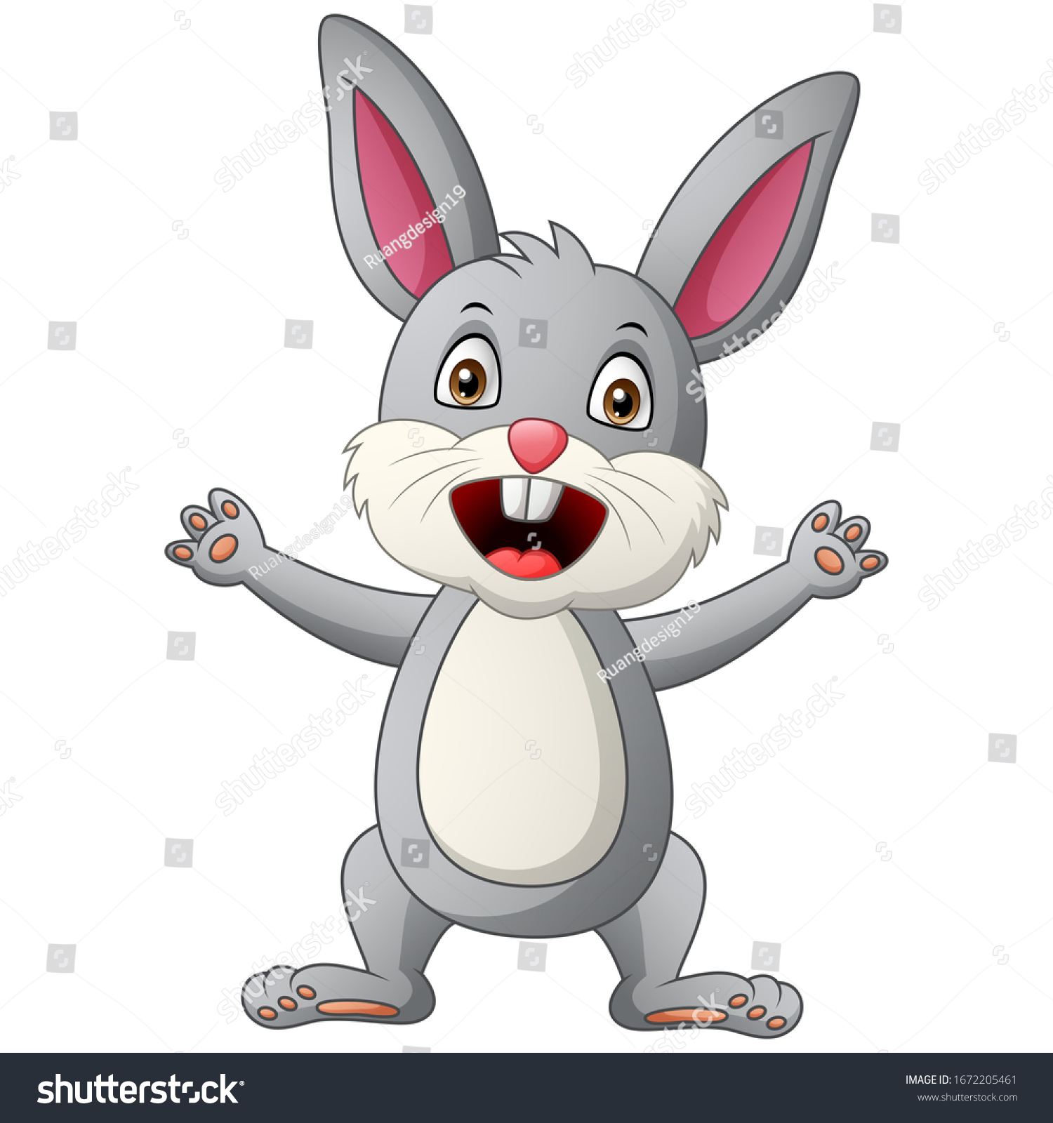 Cartoon Happy Rabbit Vector Illustration Stock Vector (Royalty Free ...