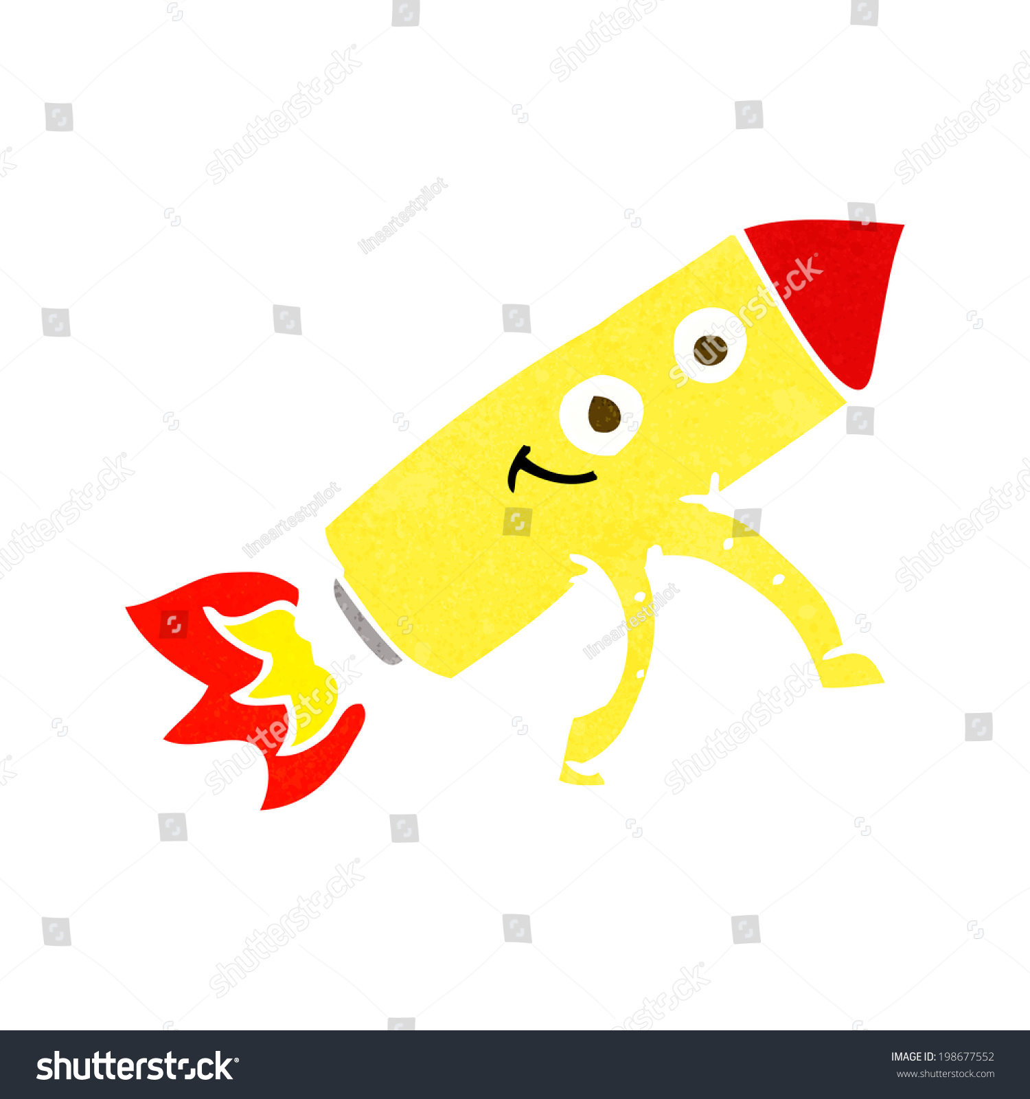 Cartoon Happy Rocket Stock Vector (Royalty Free) 198677552 | Shutterstock