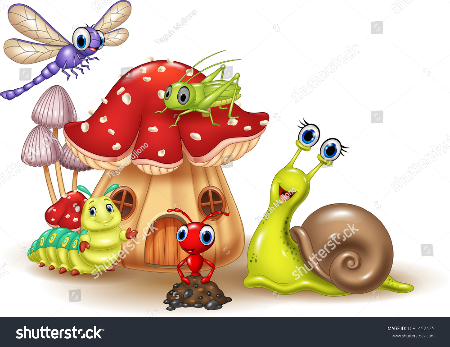 Cartoon Happy Small Animals Stock Vector (Royalty Free) 1081452425