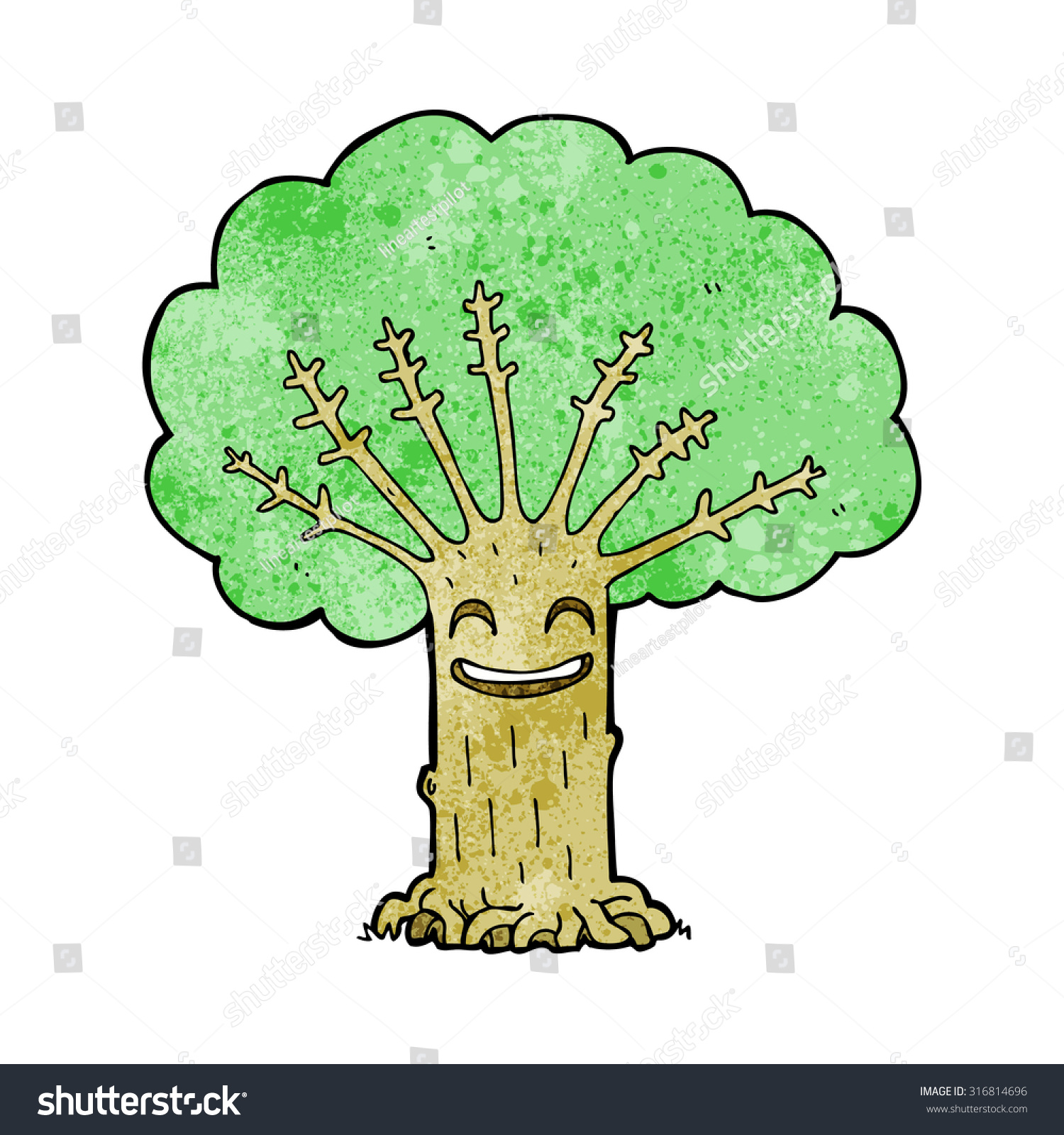 Cartoon Happy Tree Stock Vector (Royalty Free) 316814696
