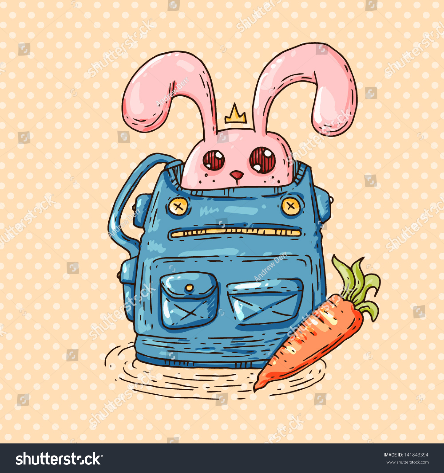 Cartoon Hare Stock Vector (Royalty Free) 141843394
