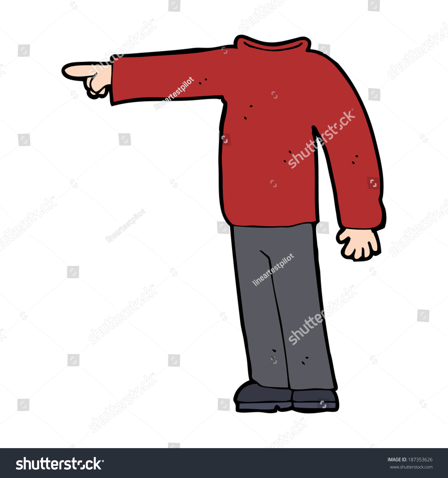 Cartoon Headless Man Pointing Stock Vector (Royalty Free) 187353626 ...