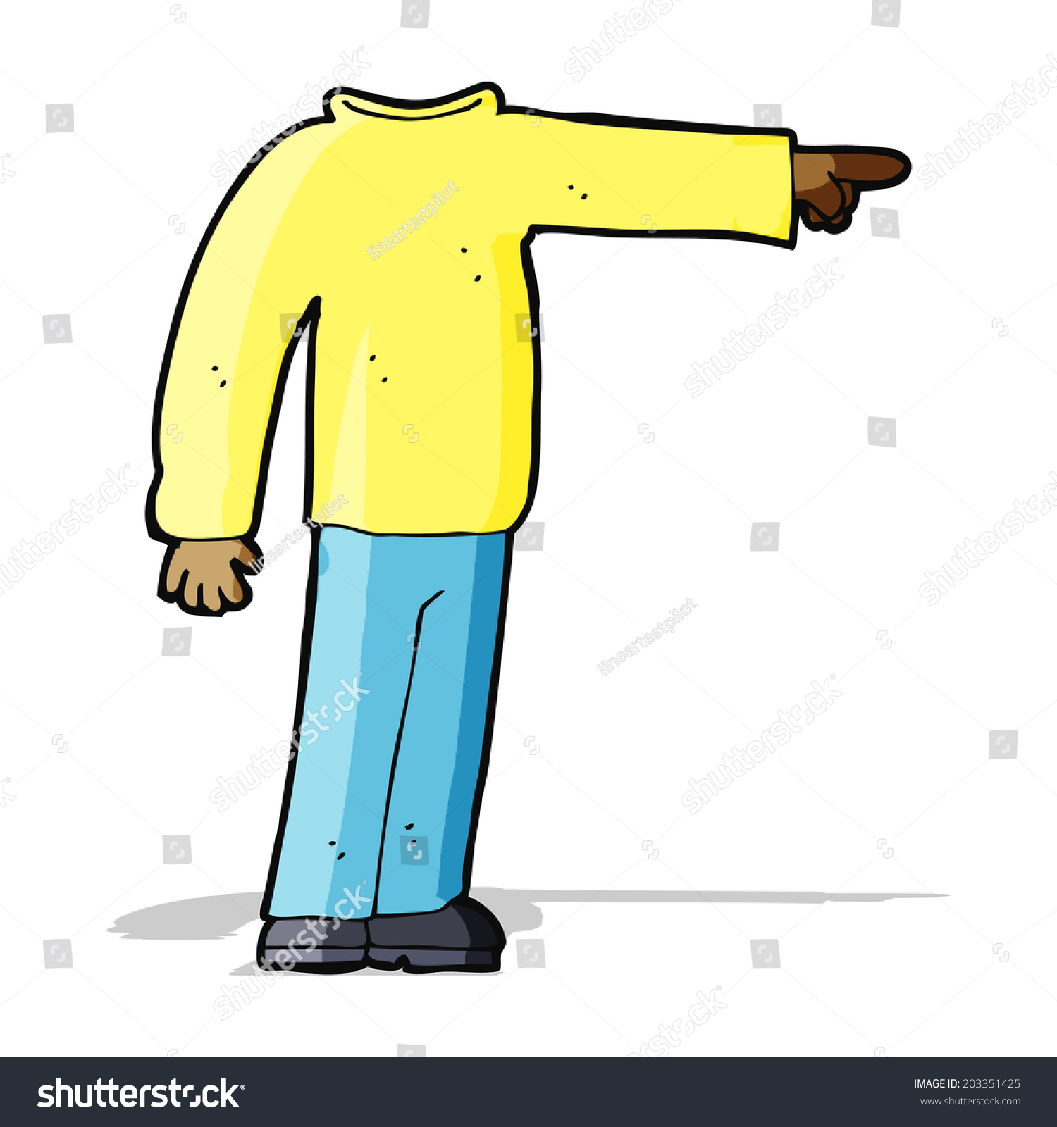 Cartoon Headless Man Pointing Stock Vector (Royalty Free) 203351425