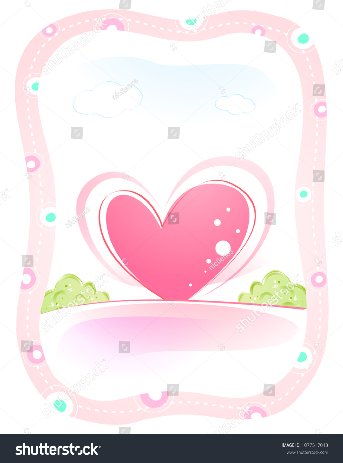 Cartoon Heart Shape Background Stock Vector (Royalty Free) 1077517043 ...