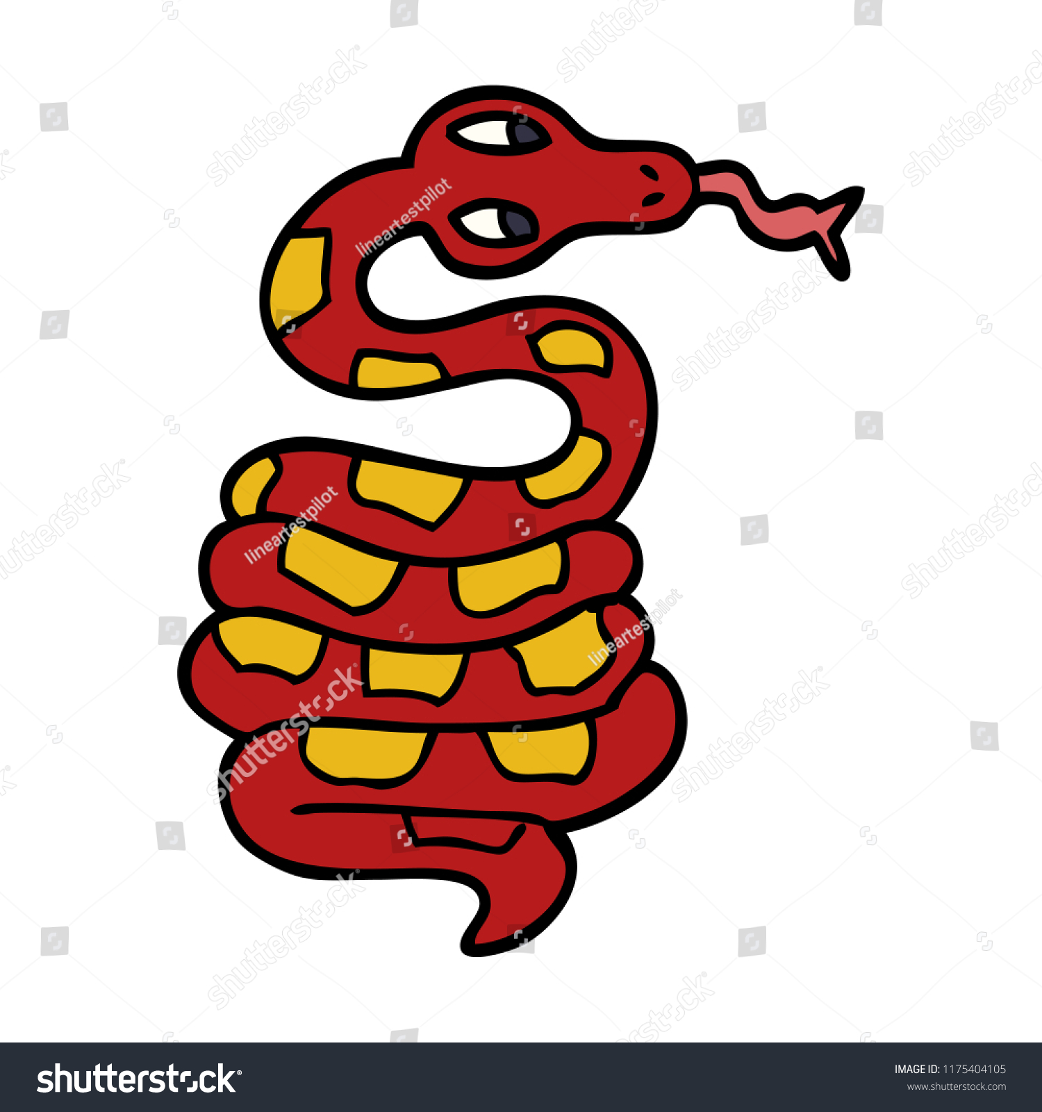 Cartoon Hissing Snake Stock Vector (Royalty Free) 1175404105