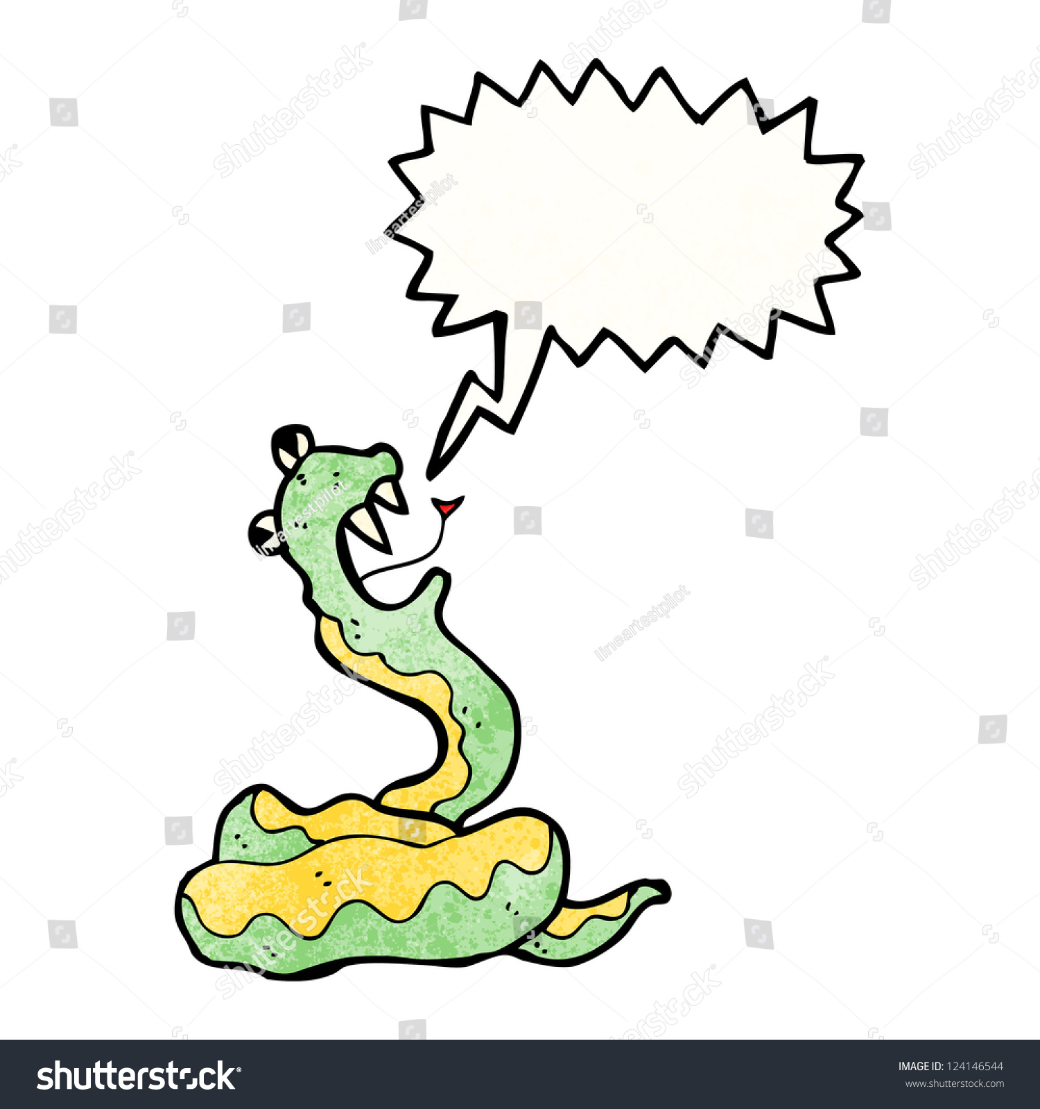 Cartoon Hissing Snake: เวกเตอร์สต็อก (ปลอดค่าลิขสิทธิ์) 124146544 ...
