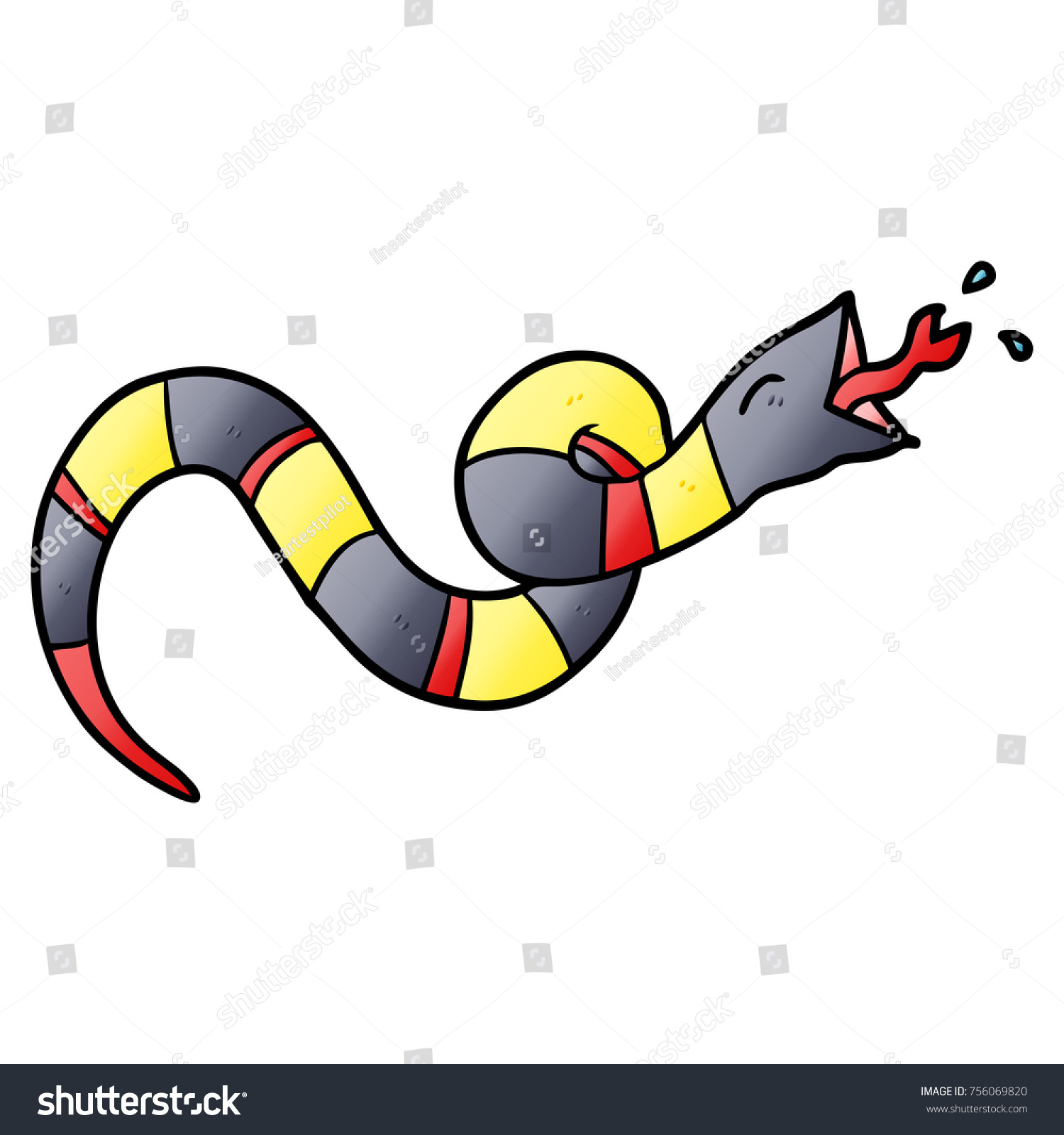 Cartoon Hissing Snake: เวกเตอร์สต็อก (ปลอดค่าลิขสิทธิ์) 756069820 ...