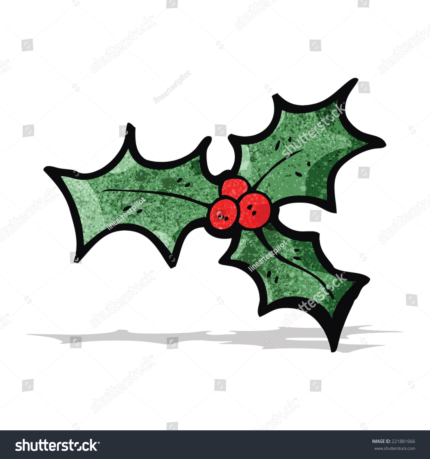 Cartoon Holly Stock Vector (Royalty Free) 221881666 | Shutterstock