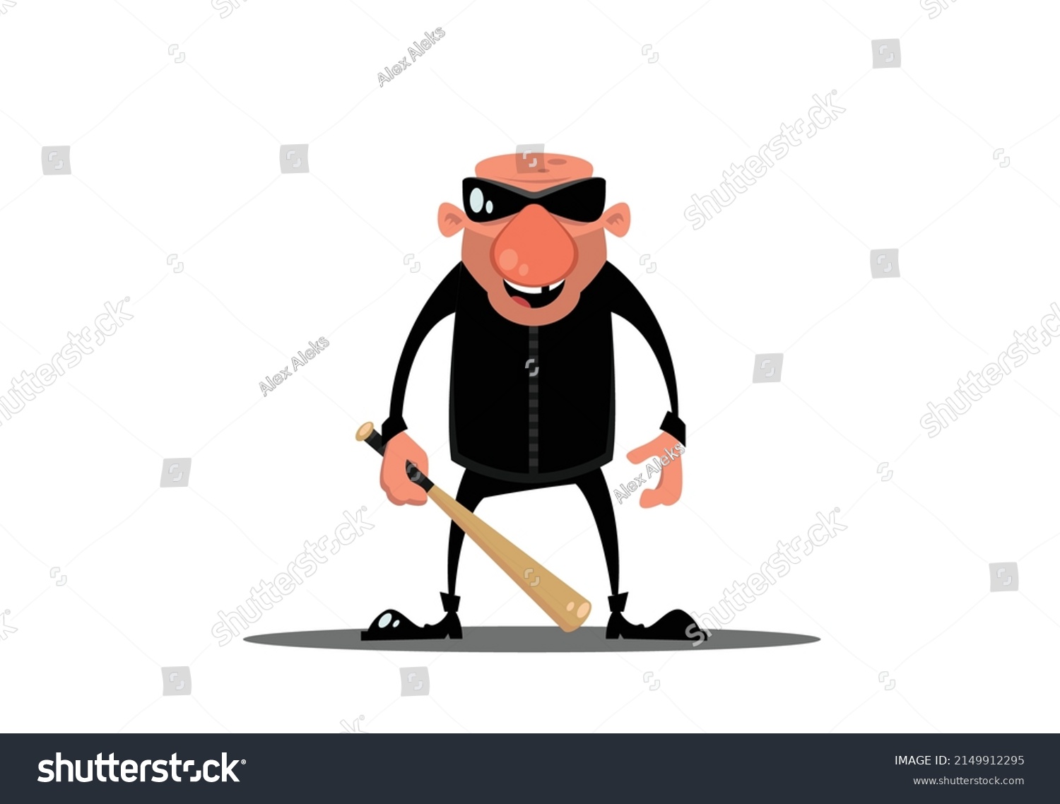 Cartoon Hooligan Baseball Bat Stock Vector (Royalty Free) 2149912295 ...