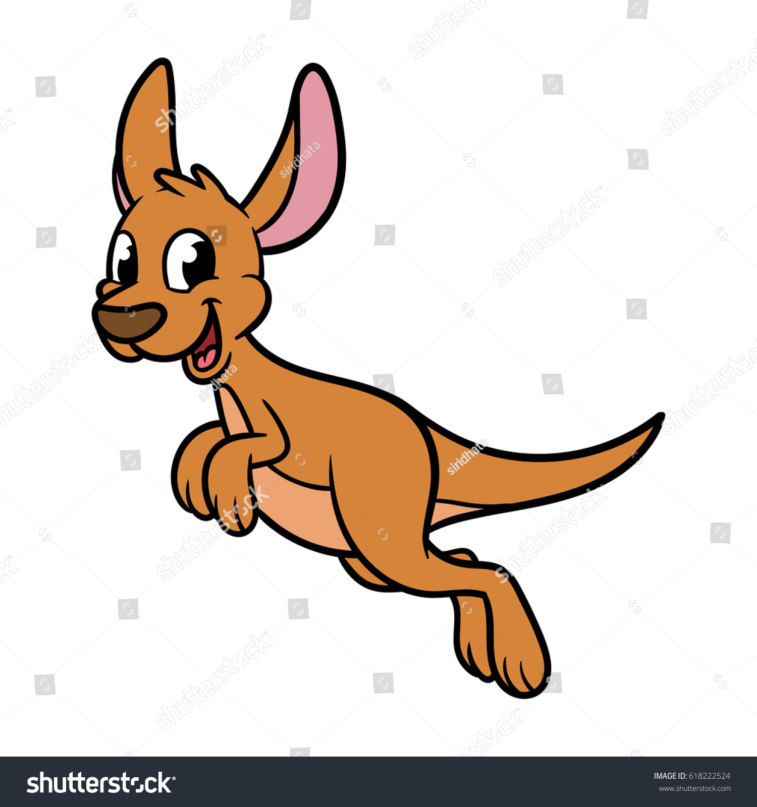 Cartoon Hopping Kangaroo Vector Illustration Stock Vector (Royalty Free ...