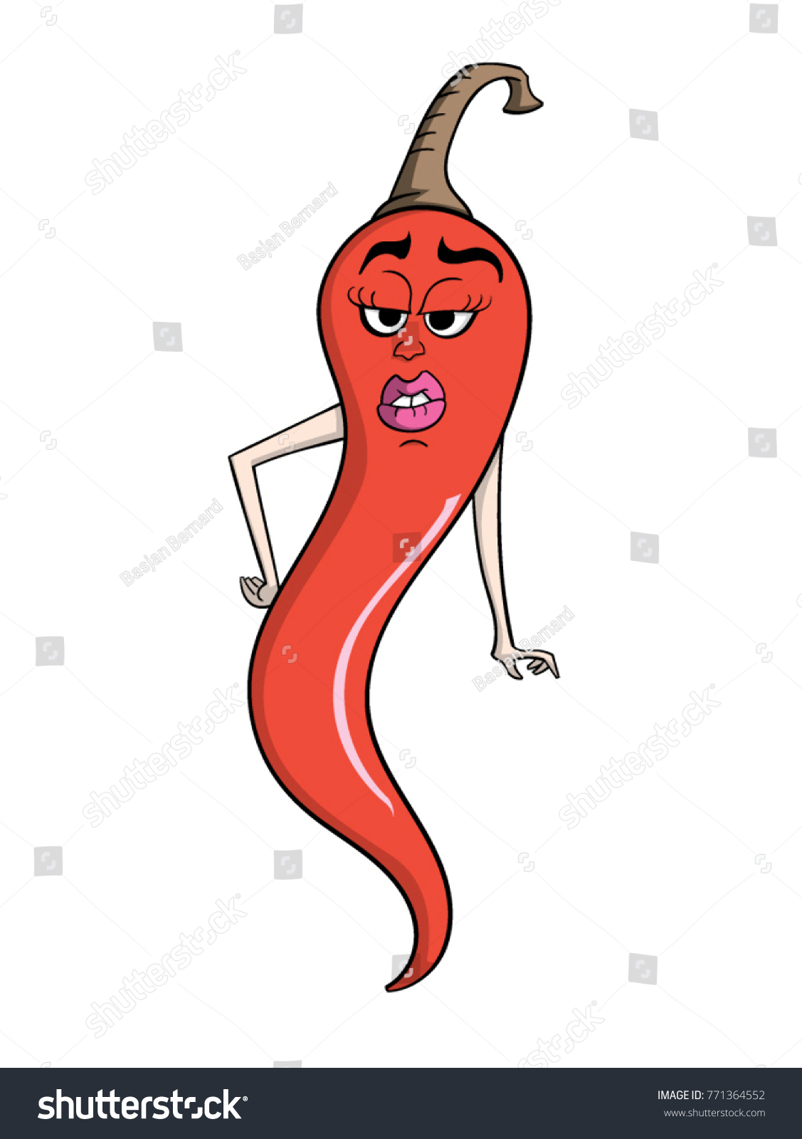 Cartoon Hot Chili Stock Vector (Royalty Free) 771364552