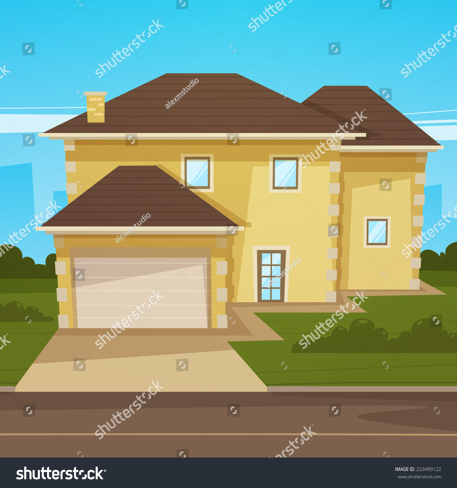 Cartoon House Stock Vector (Royalty Free) 223499122 | Shutterstock