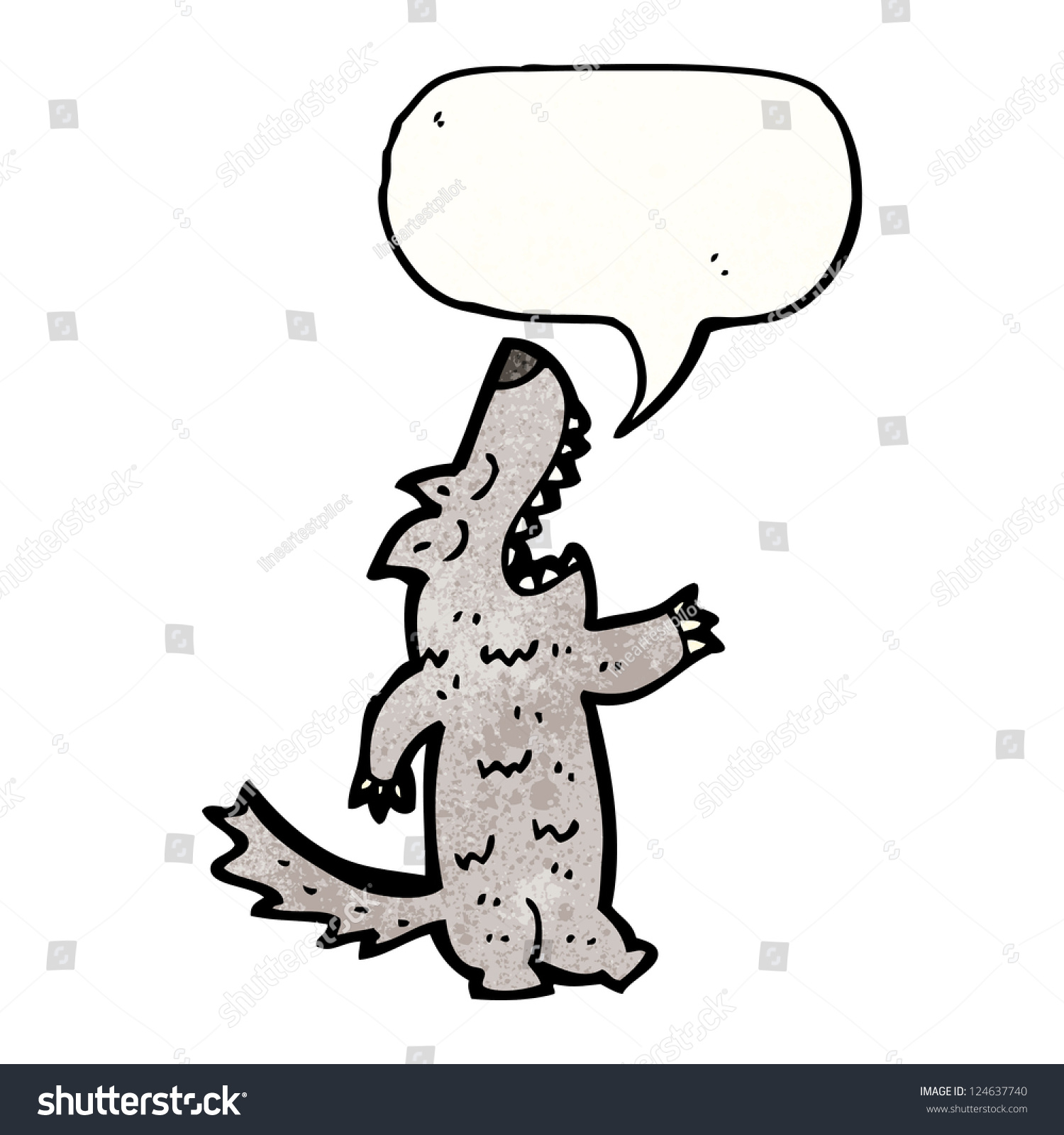Cartoon Howling Wolf Stock Vector (Royalty Free) 124637740 | Shutterstock